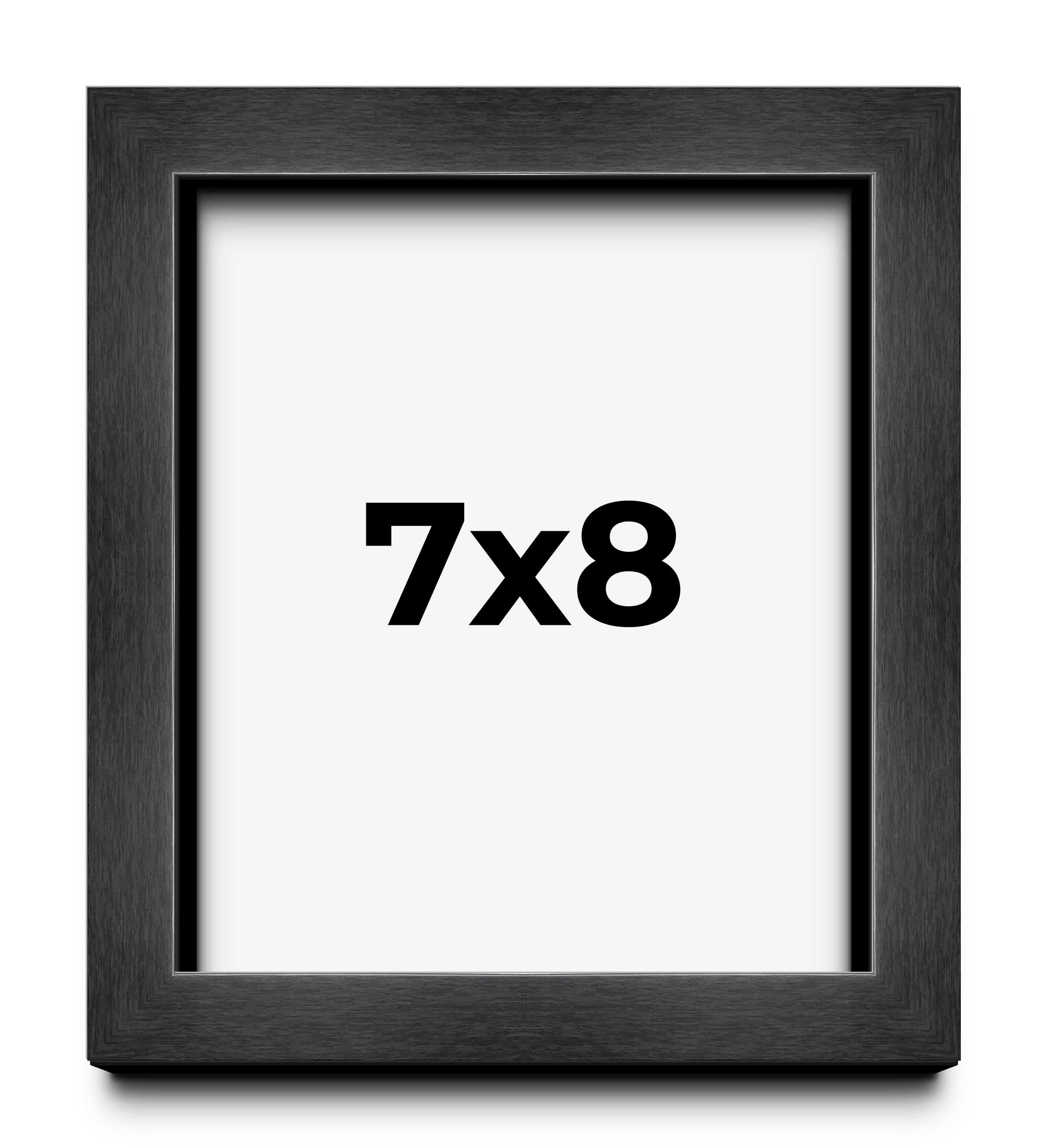 7x8 Frame Black Charcoal Grey Wood Textured Picture Frame | 0.75 Inch ...