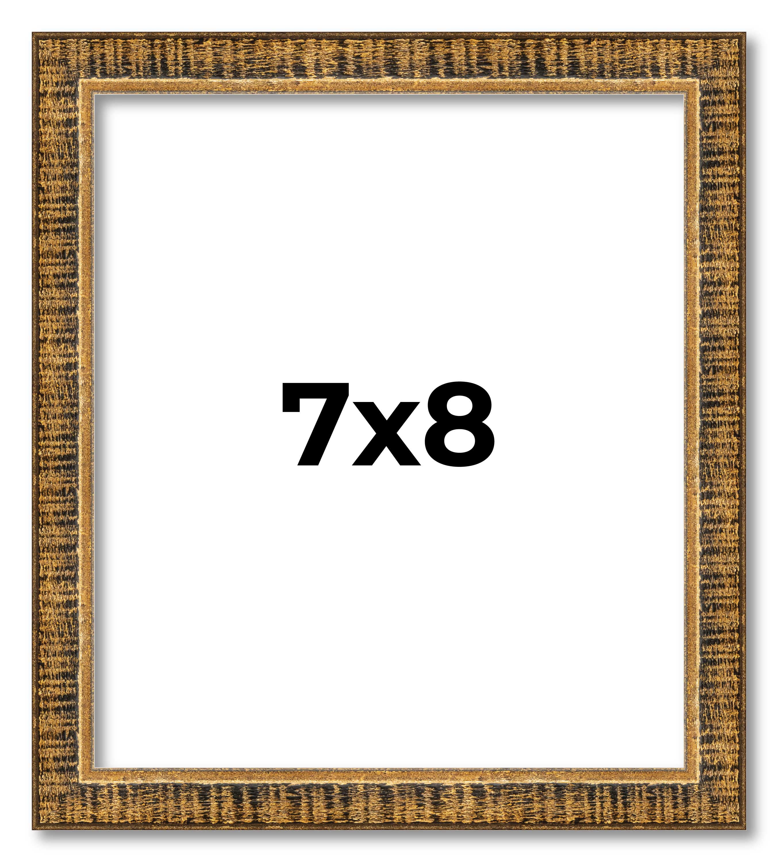 7x8 Frame Gold Kingsley Distressed Solid Wood Picture Frame Width 0.75 ...