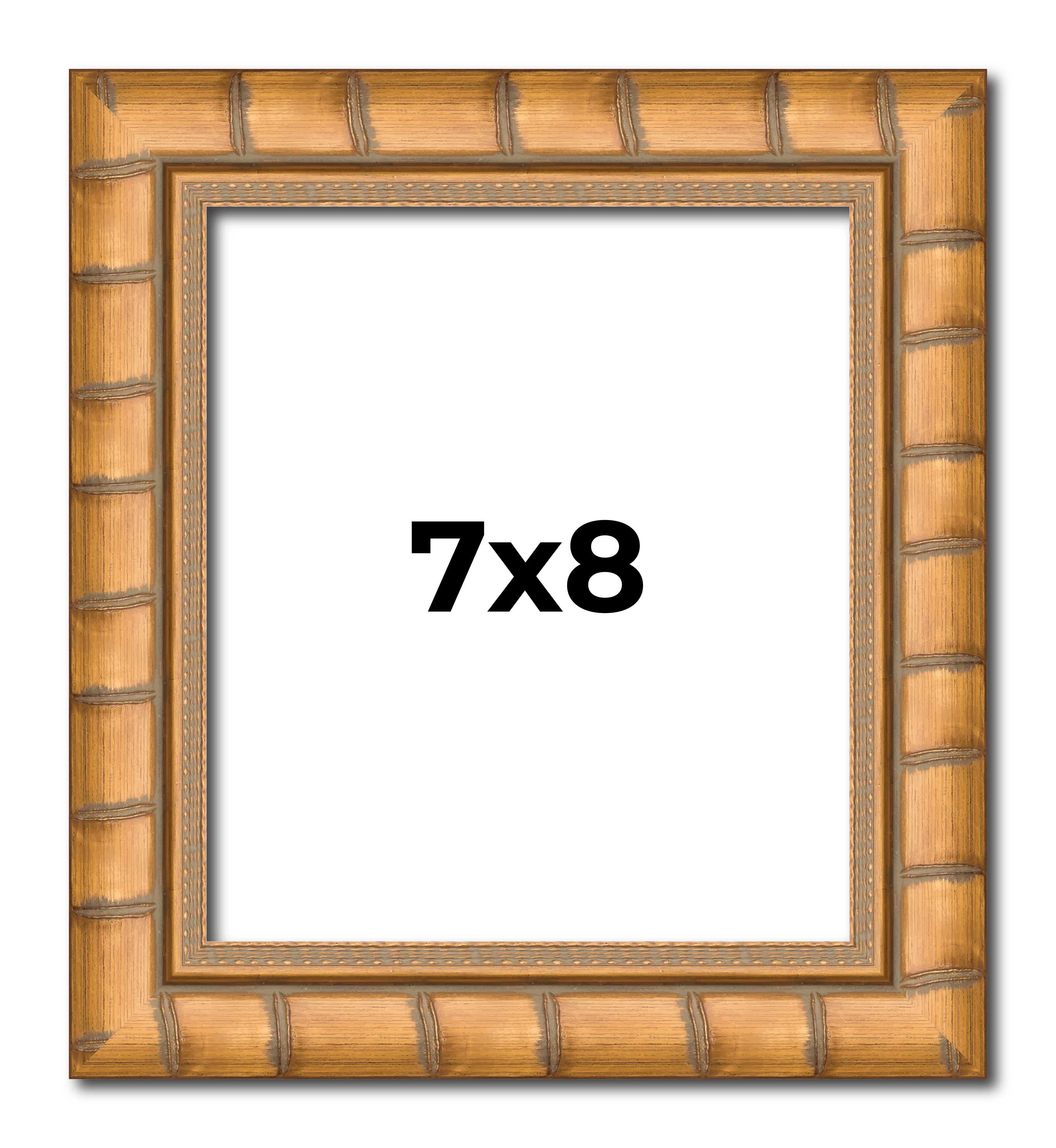 7x8 Frame Gold Real Wood Picture Frame Width 1.5 inches | Interior ...