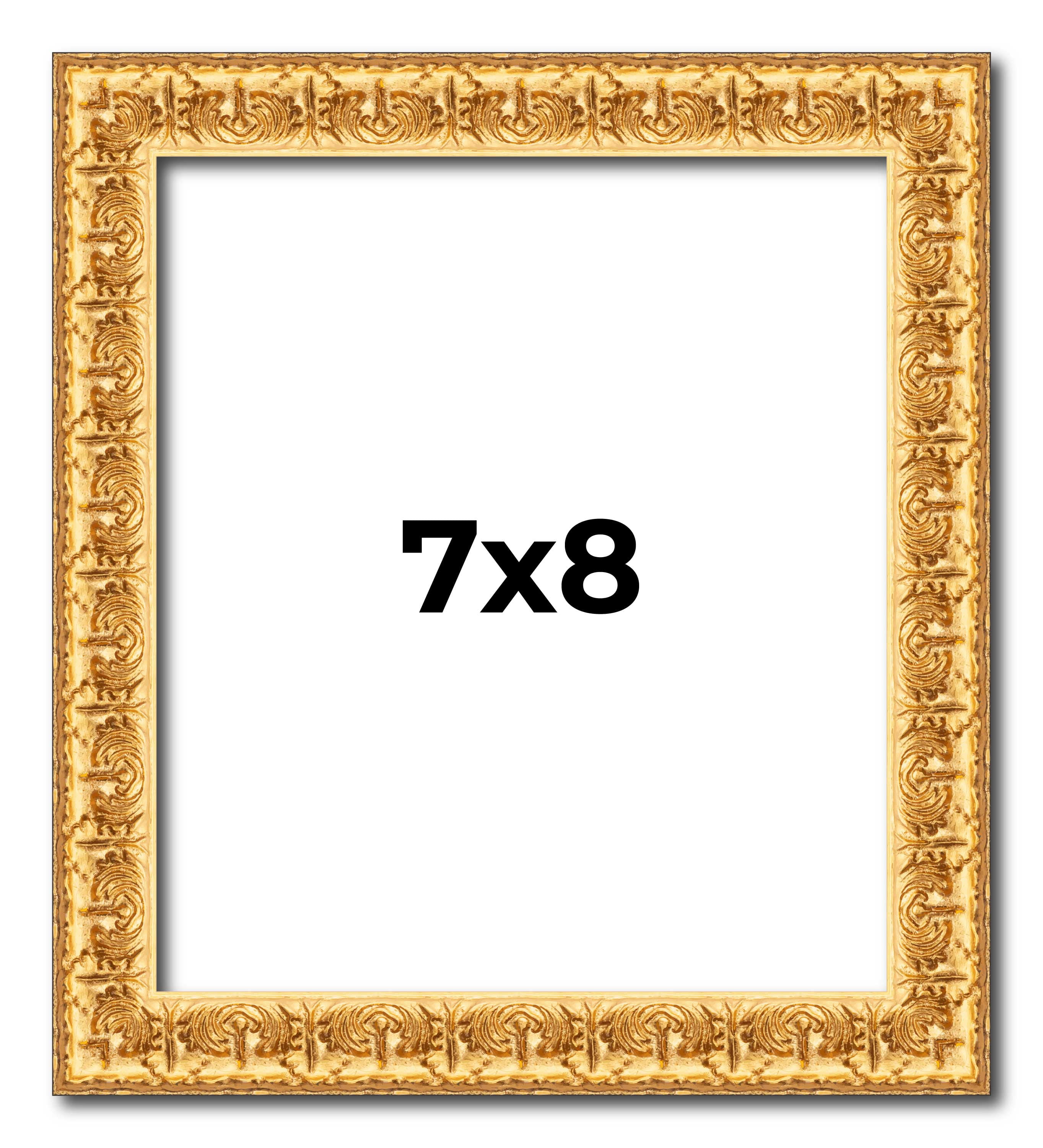 7x8 Frame Gold Real Wood Picture Frame Width 1 inches | Interior Frame ...