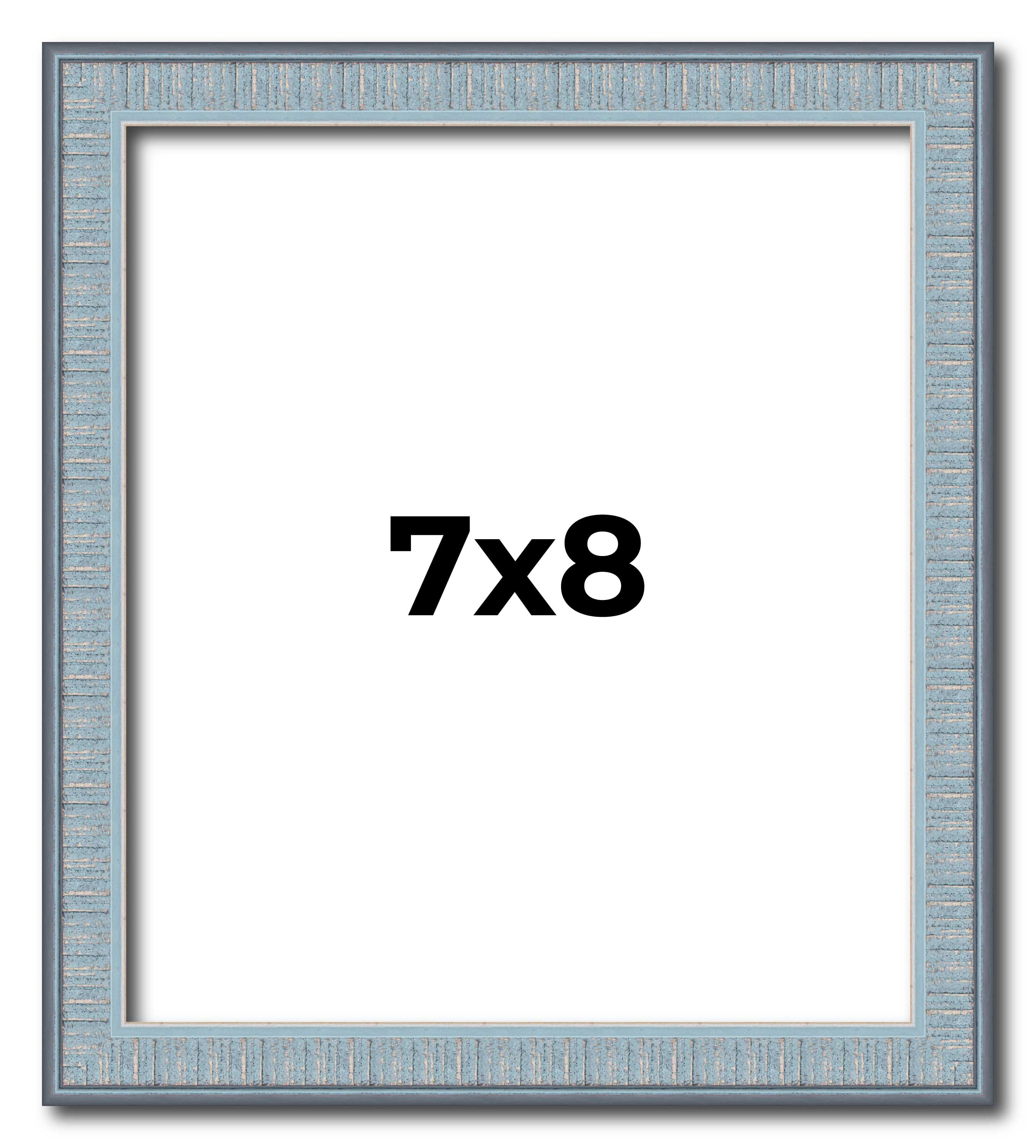 7x8 Frame Rustic Sky Blue Solid Wood Picture Frame | 0.75 Inch Moulding ...