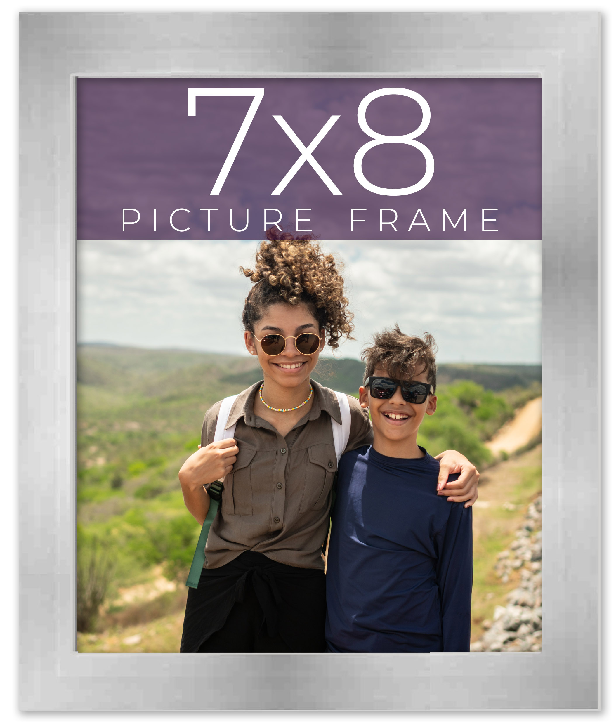 7x8 Frame Silver Real Wood Picture Frame Width 0.75 inches | Interior ...