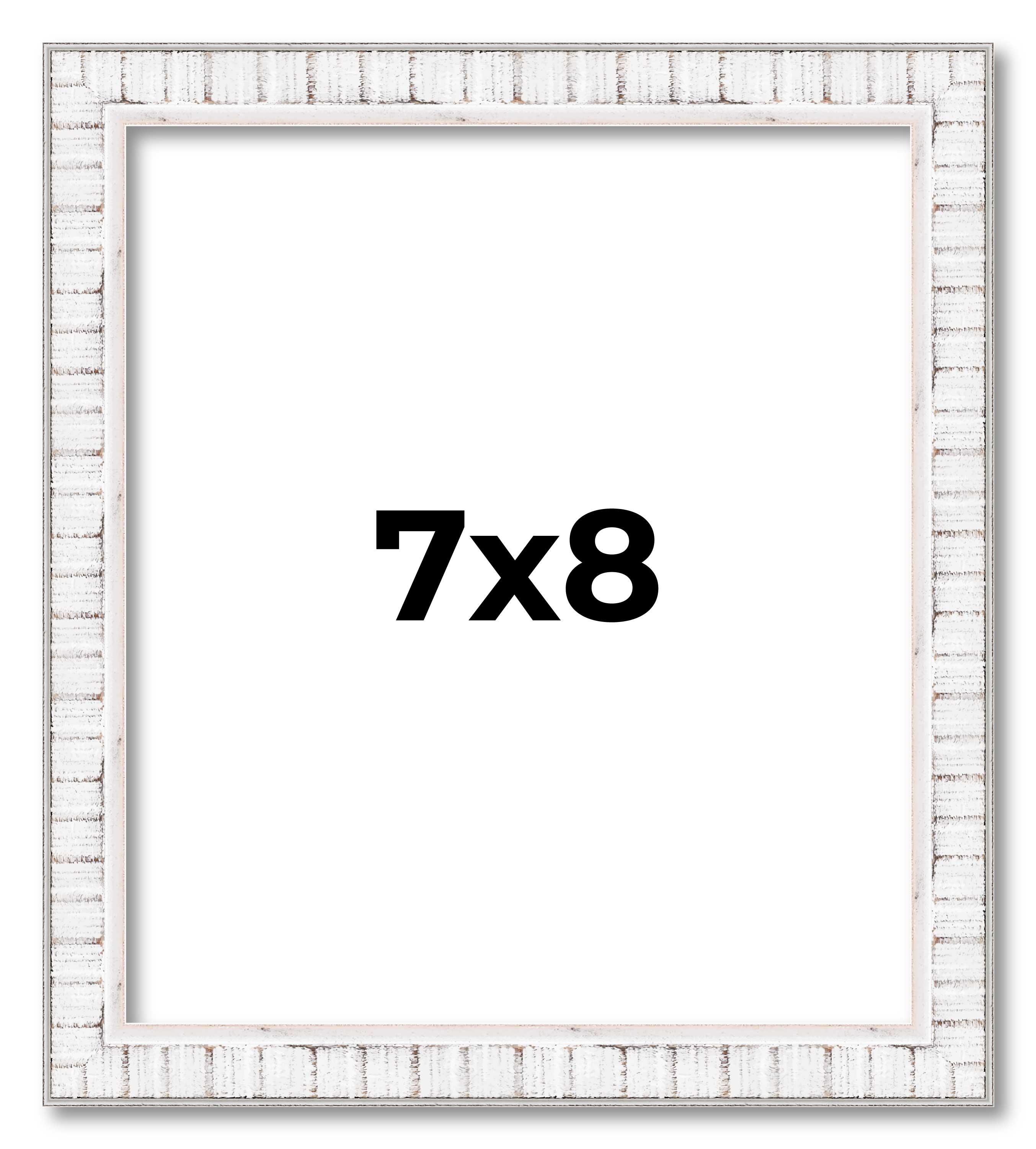 7x8 Frame White Scuffed Rustic Solid Wood Picture Frame | 0.75 Inch ...