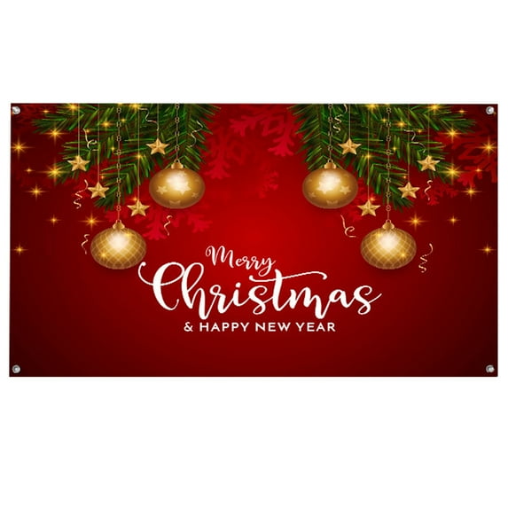 7x8 Ft Christmas Garage Door Banner Merry Christmas & Happy New Year ...