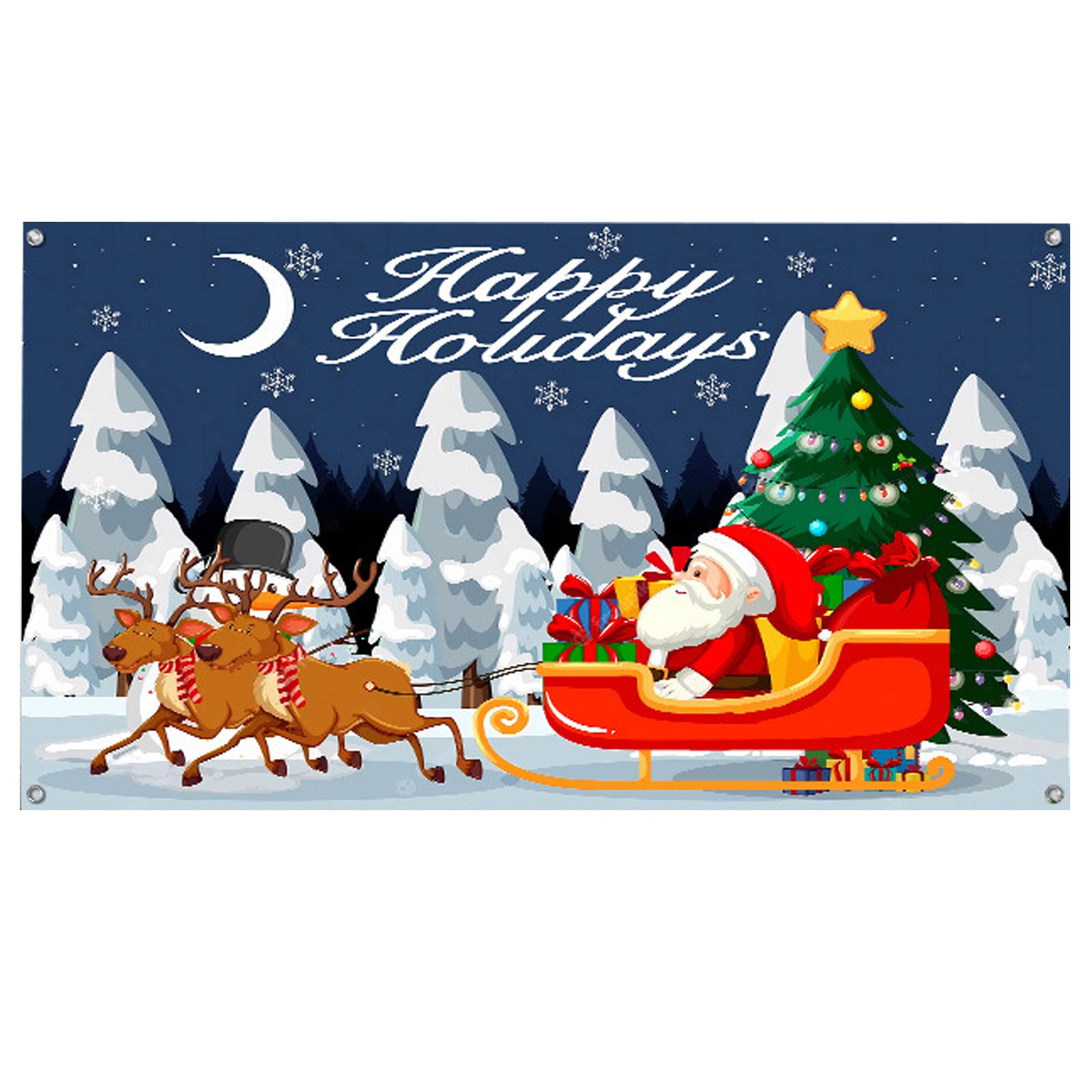 7x8 Ft Holy Night Christmas Outdoor Garage Door Banner Colorful Blue ...