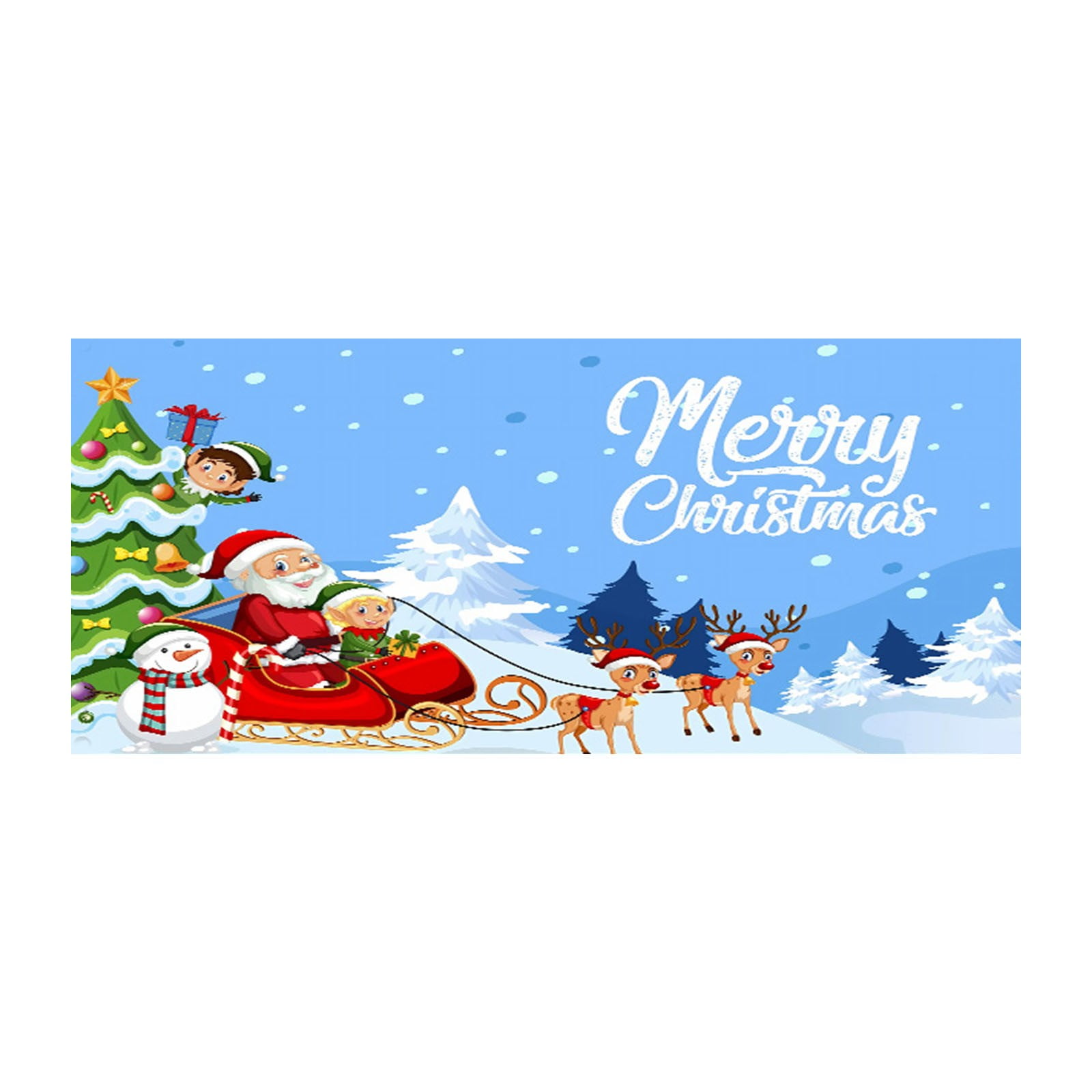 7x8 Ft Holy Night Christmas Outdoor Garage Door Banner Red Blue Night ...