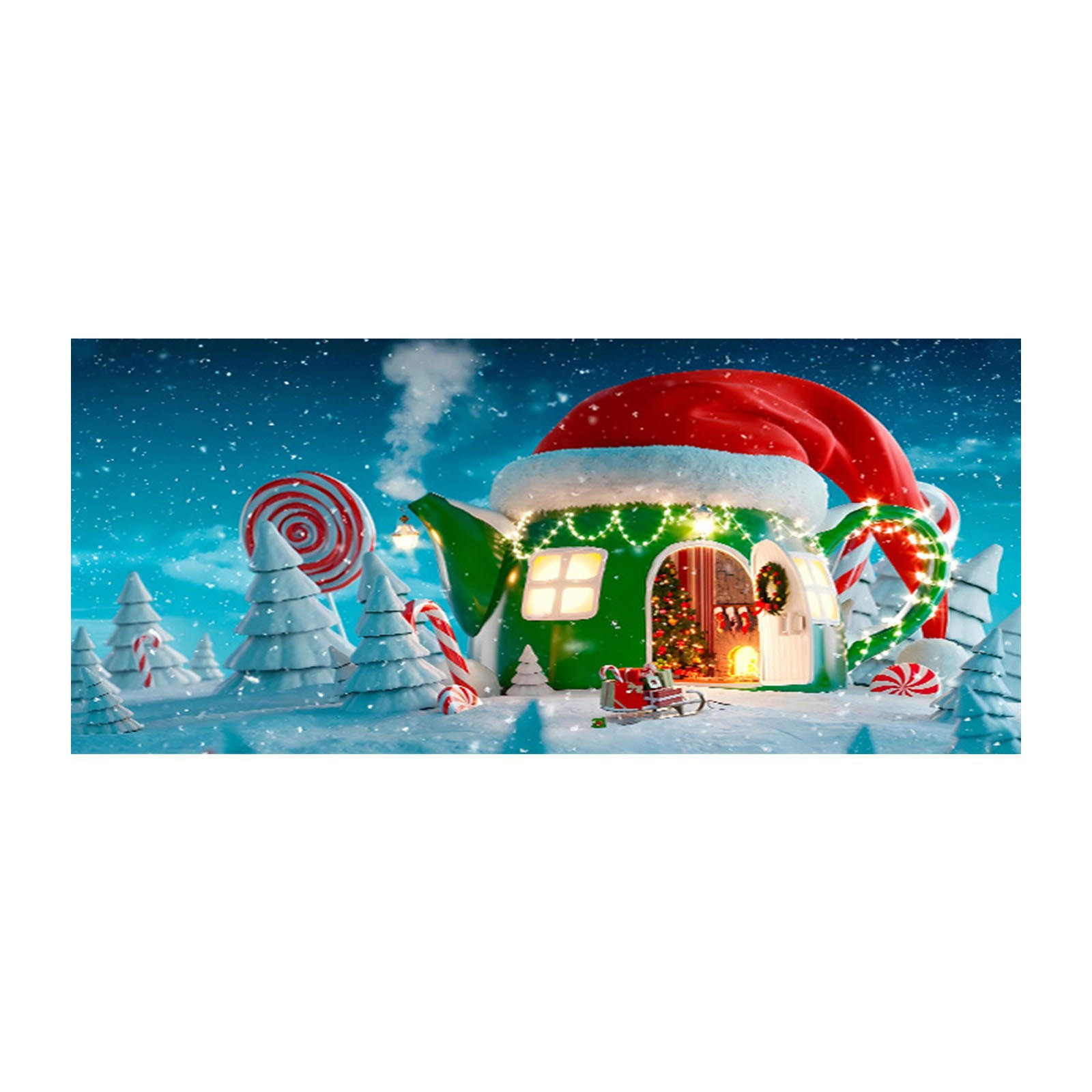 7x8 Ft Holy Night Christmas Outdoor Garage Door Banner Red Blue Night ...