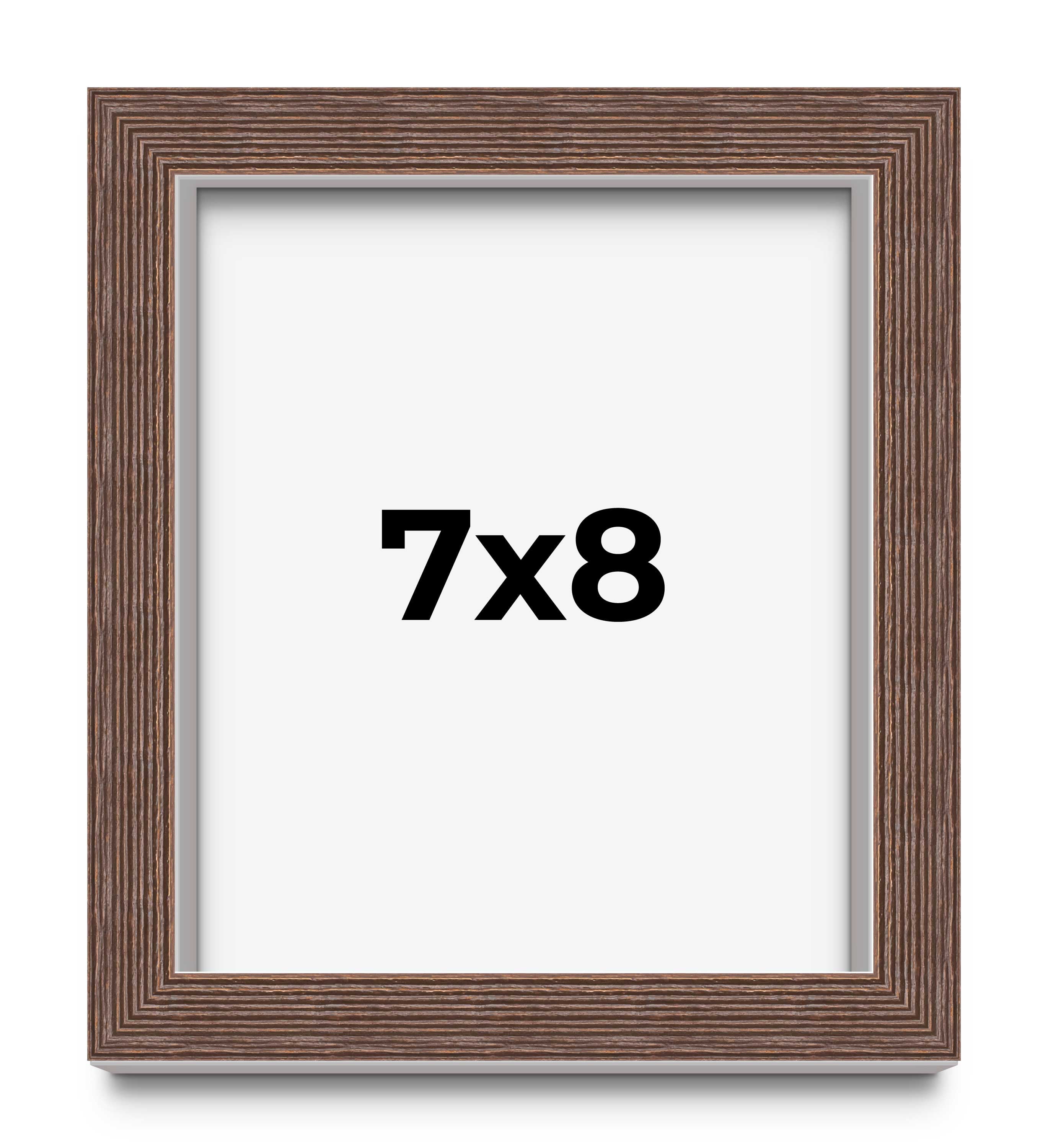 7x8 Shadow Box Frame Brown | 1.125 inches Deep Real Wood Rustic ...