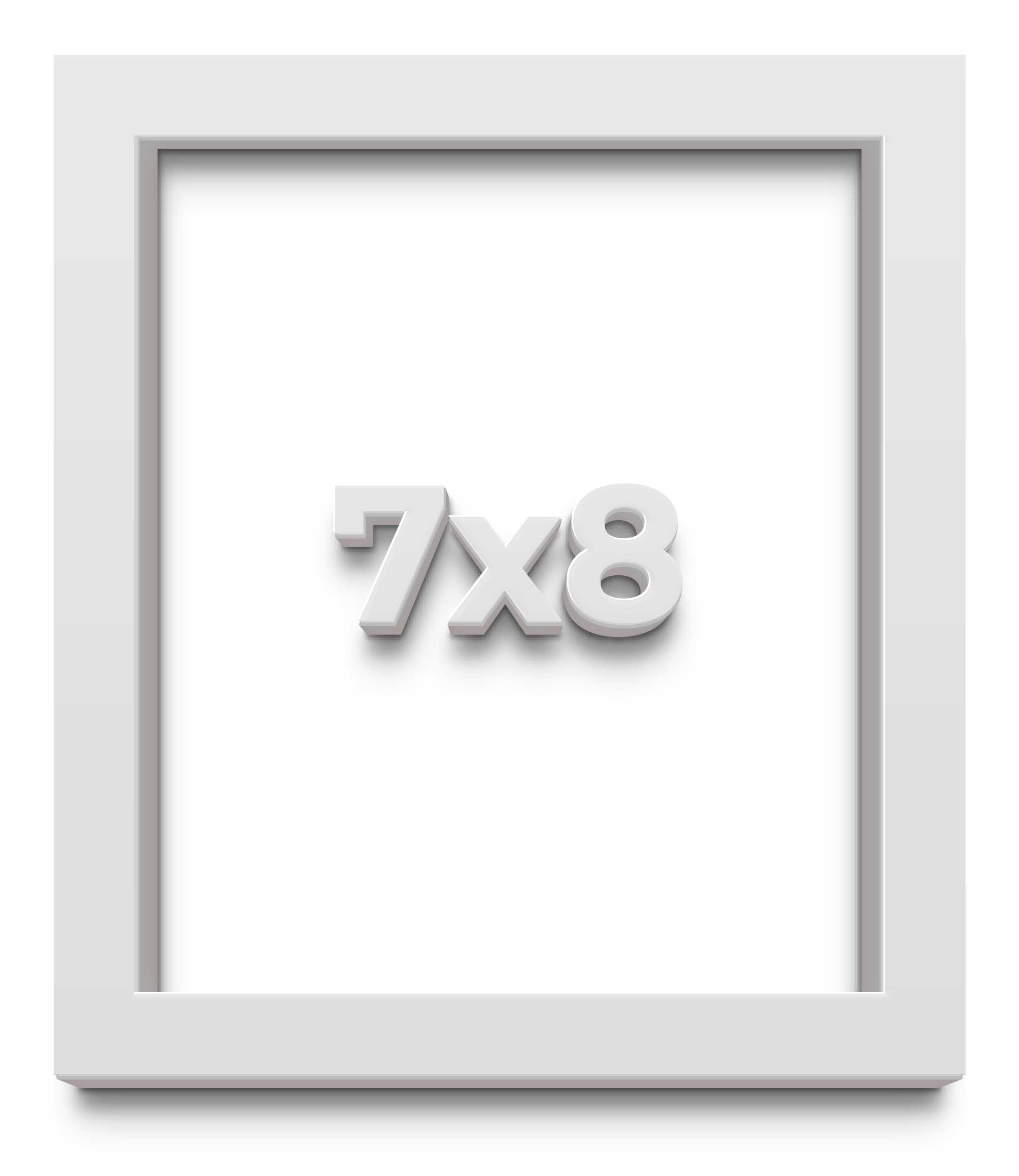 7x8 Shadow Box Frame White | 1 Inches Deep Real Wood Contemporary ...