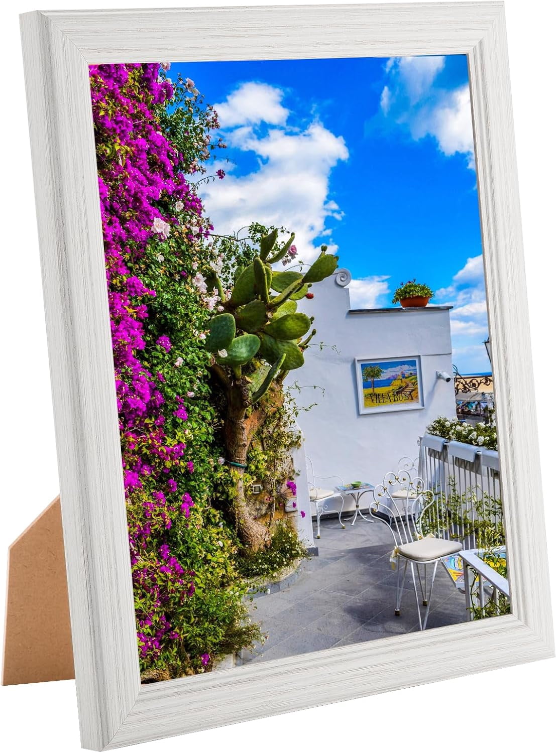 7x8 Wood Frame White, Natural Woodgrain 8x7in Picture Frame, Rustic ...
