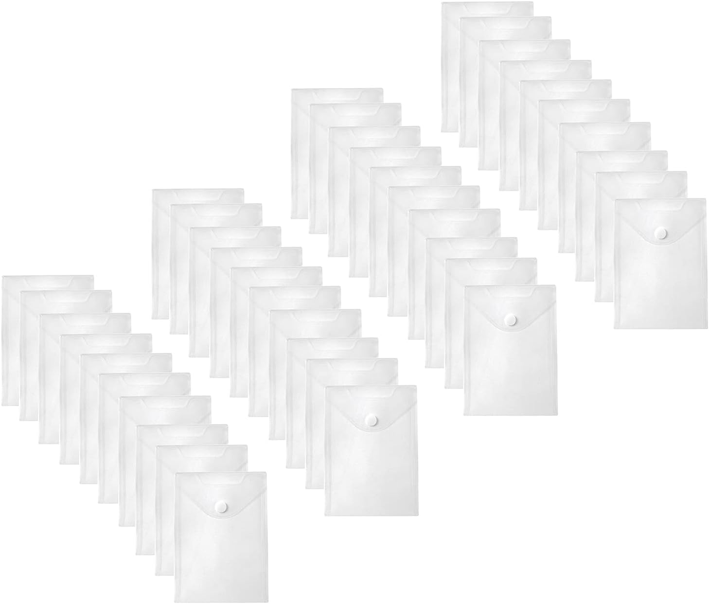 7x9 Clear Plastic Envelopes Hook Loop Closure Receipt Stickers Storage ...