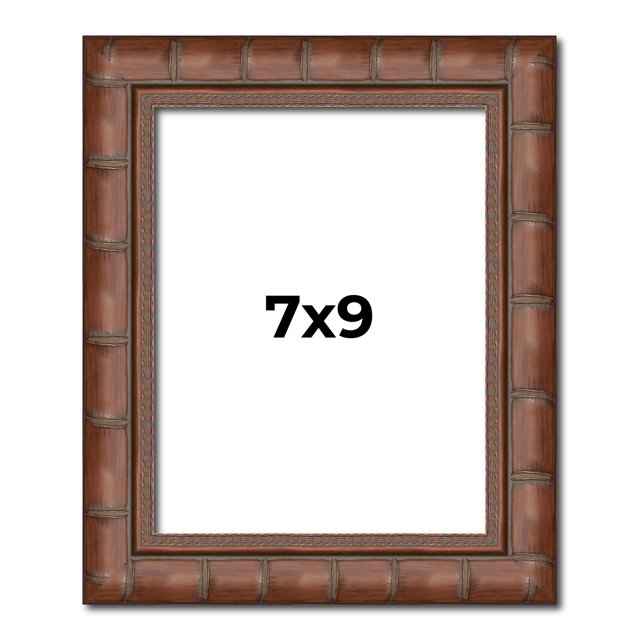 7x9 Dark Brown Bamboo Real Wood Picture Frame Width 1.5 inches ...