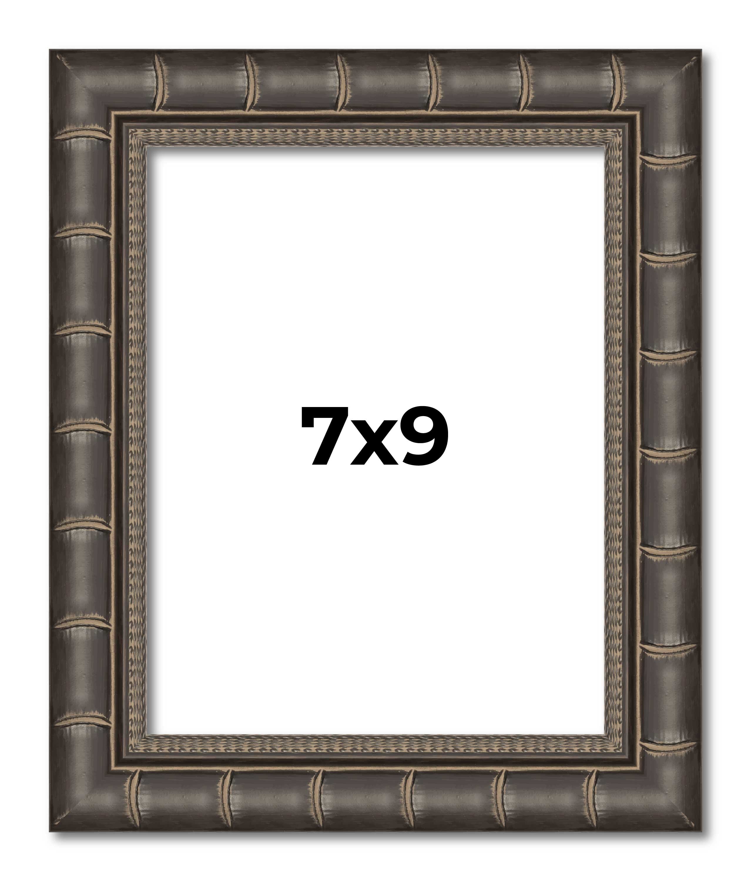7x9 Frame Black Bamboo Solid Wood Picture Frame Width 1.5 Inches ...