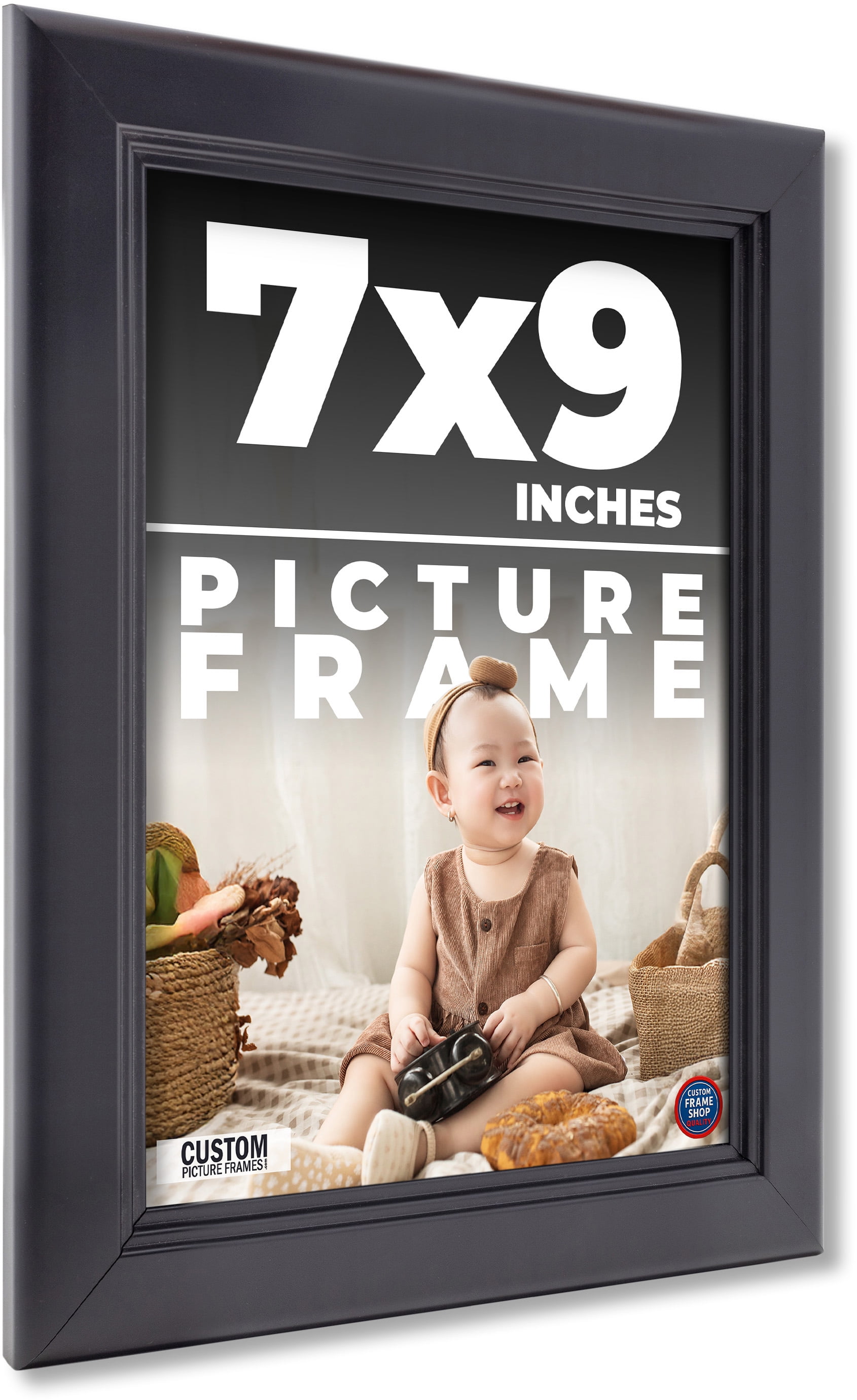 7x9 Frame Black Passaggi Solid Wood Picture Frame Width 1.5 Inches ...