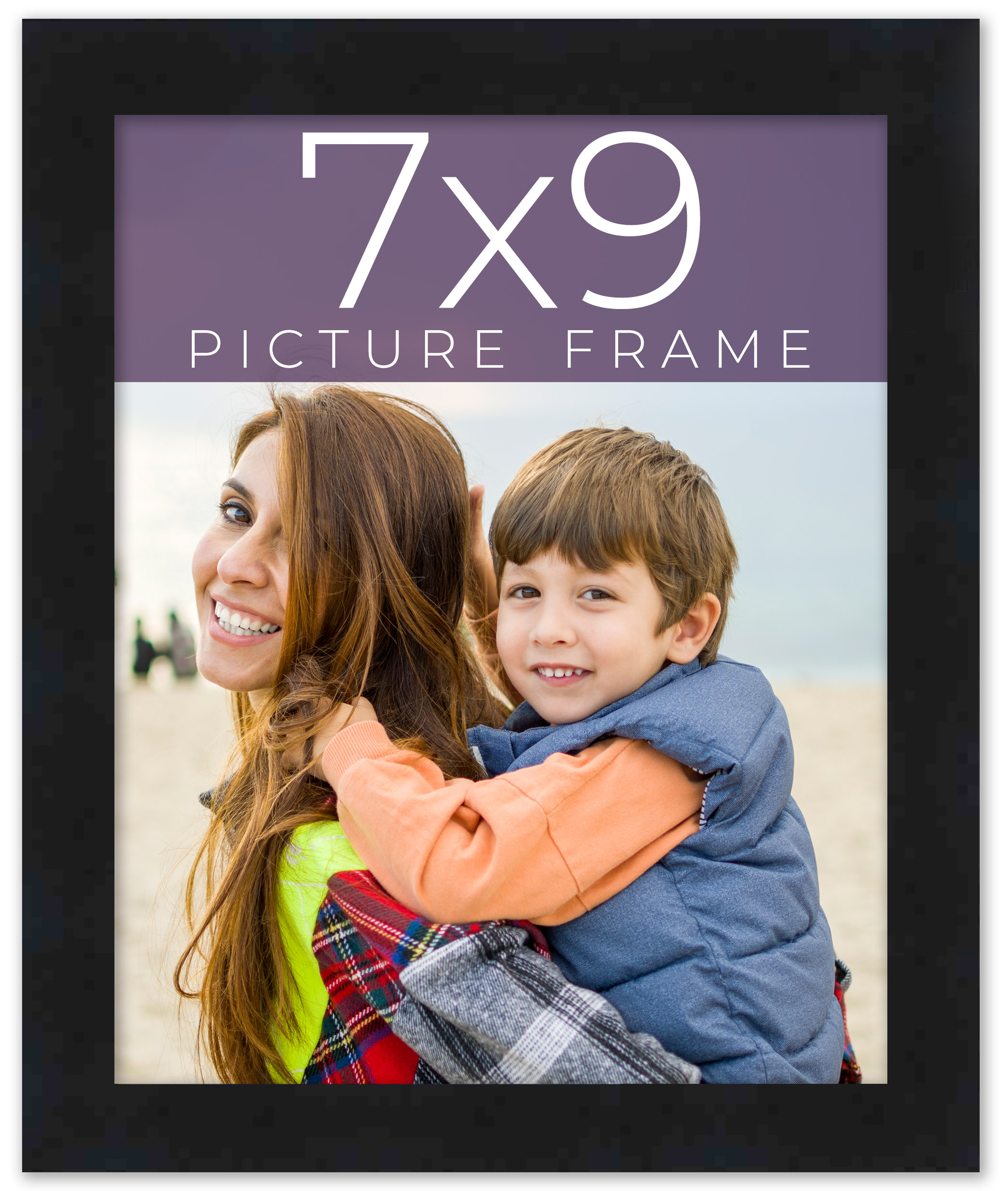 7x9 Frame Black Real Wood Picture Frame Width 0.75 inches | Interior ...