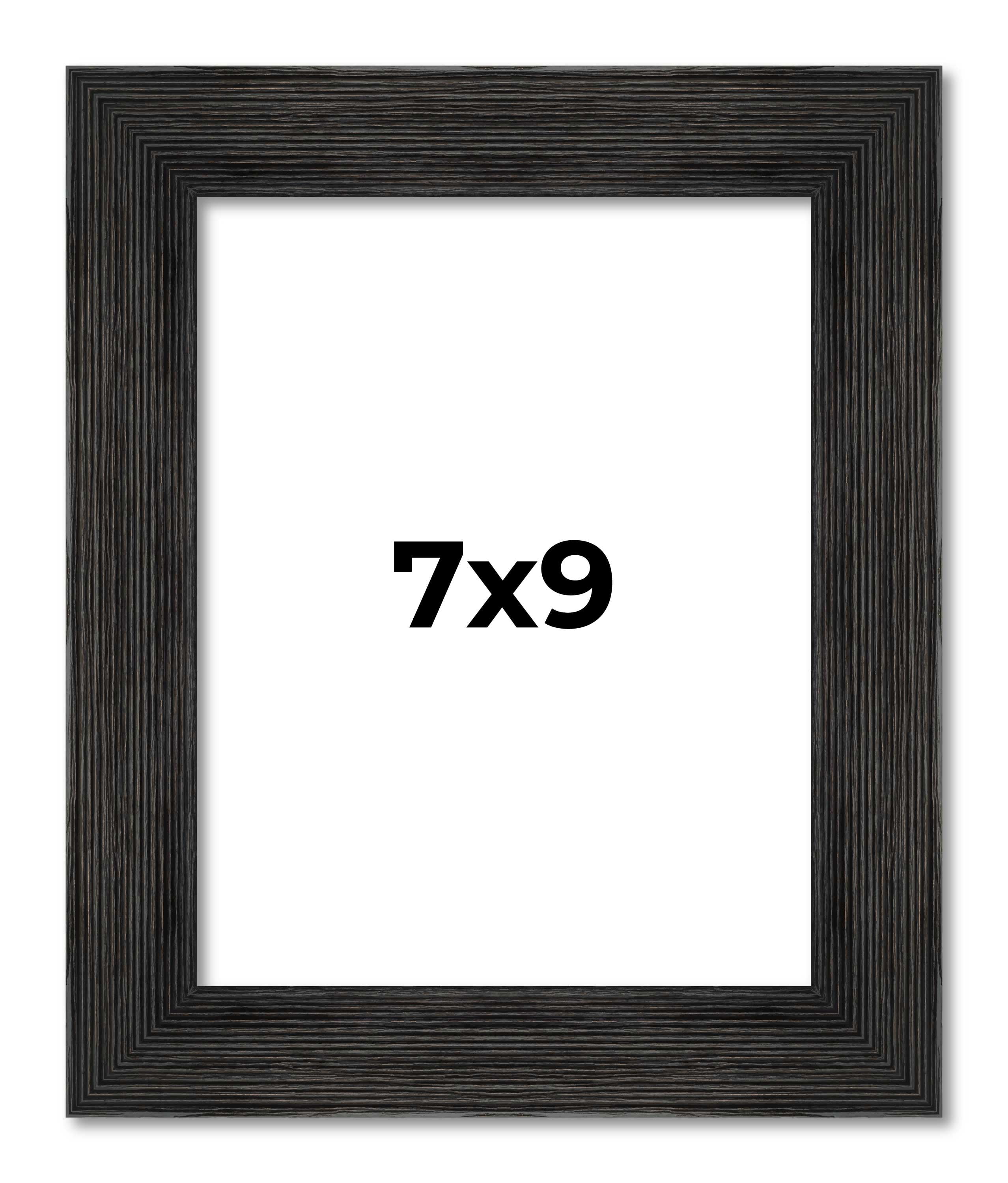 7x9 Frame Black Rustic Barnwood Solid Wood Picture Frame | 1.5 Inch ...