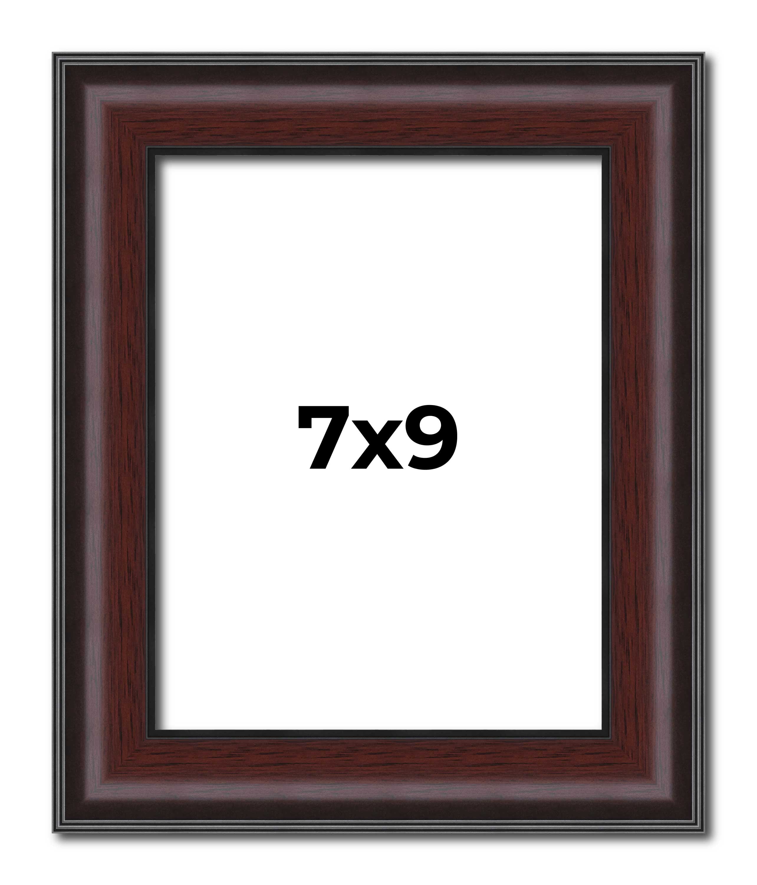 7x9 Frame Brown Round Mahogany Solid Wood Picture Frame | 1.625 Inch ...