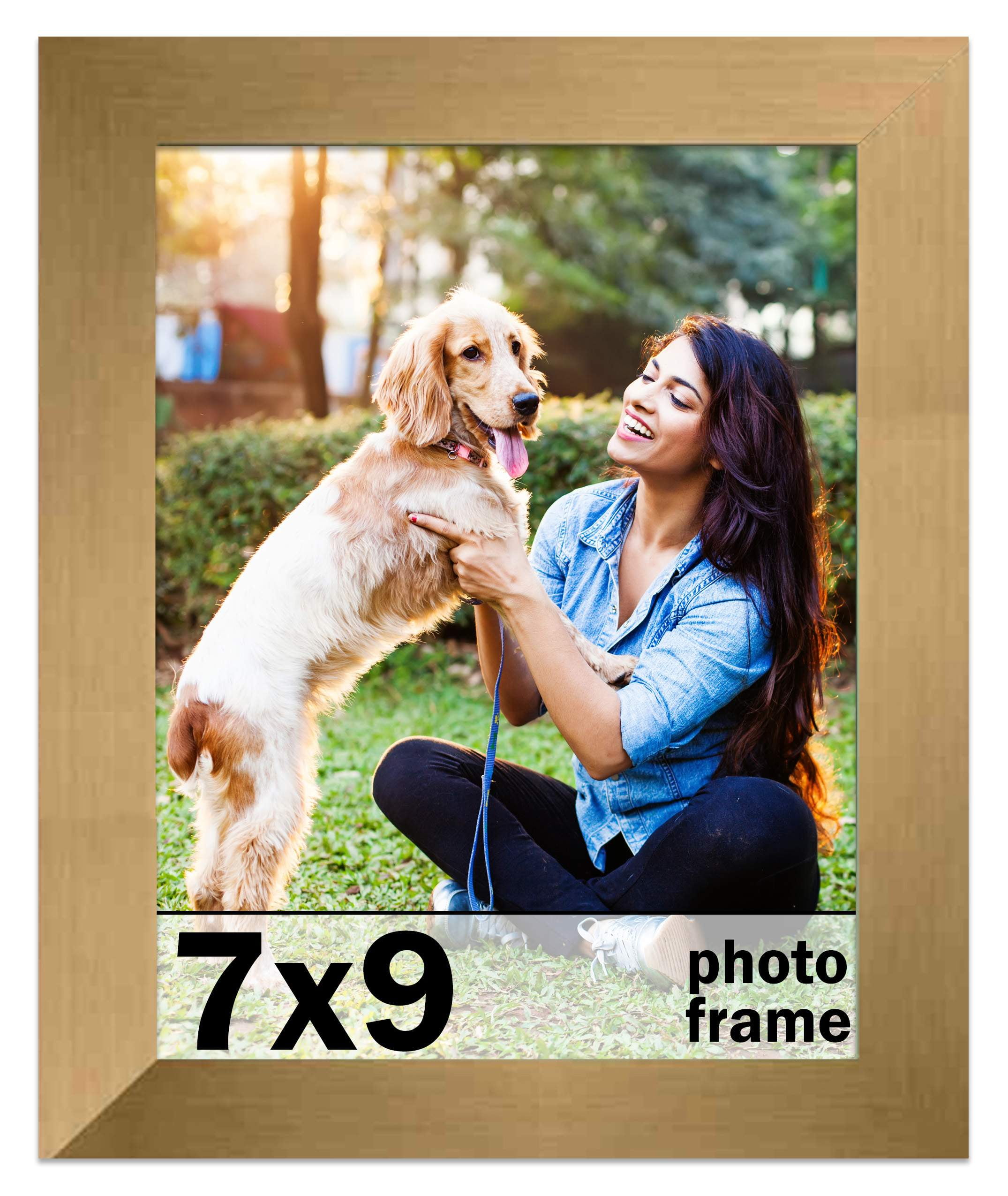 7x9 Frame Gold Bronze Modern Solid Wood Picture Frame | 0.75 Inch ...