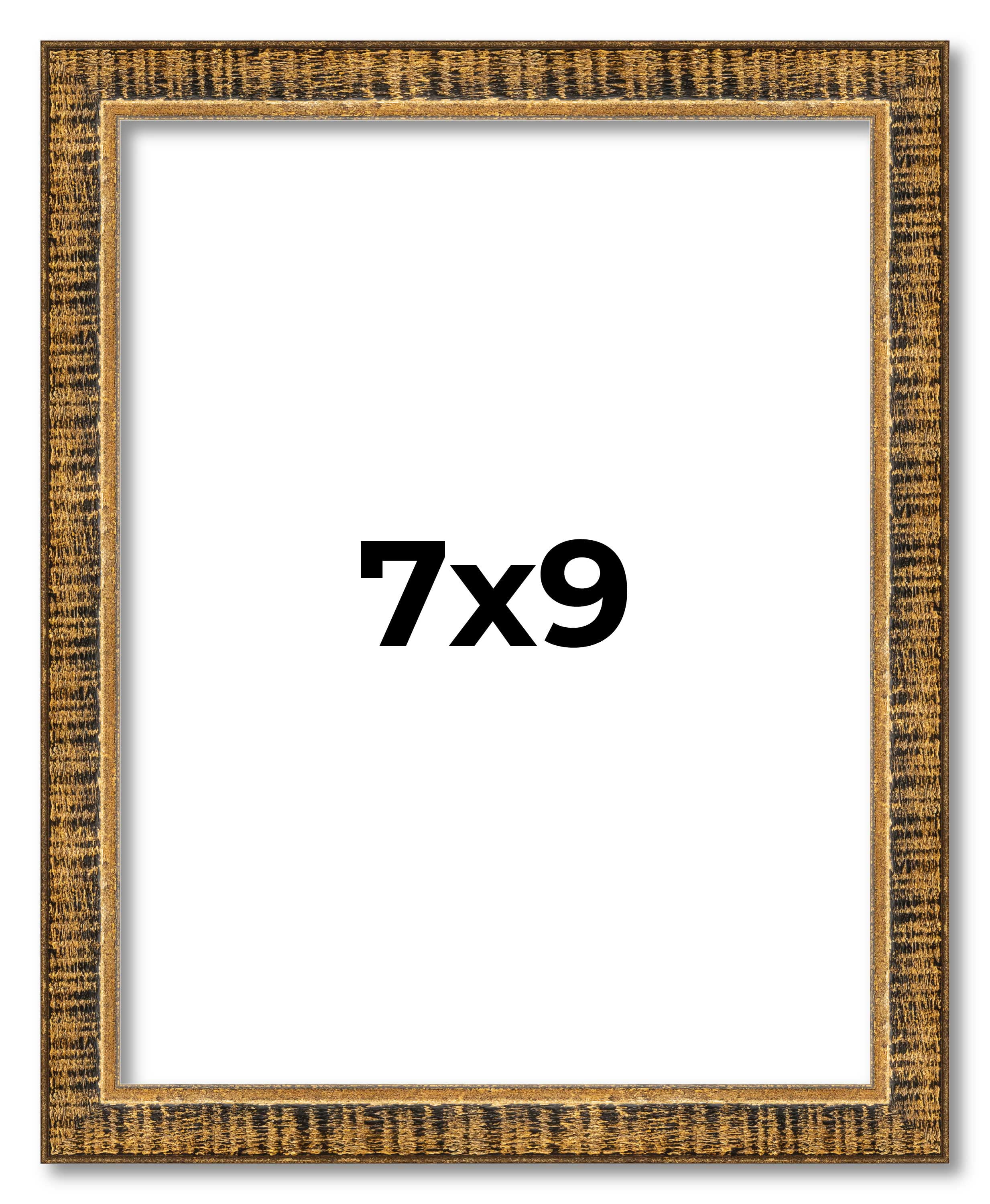 7x9 Frame Gold Solid Wood Picture Frame - Complete Modern Photo Frame ...