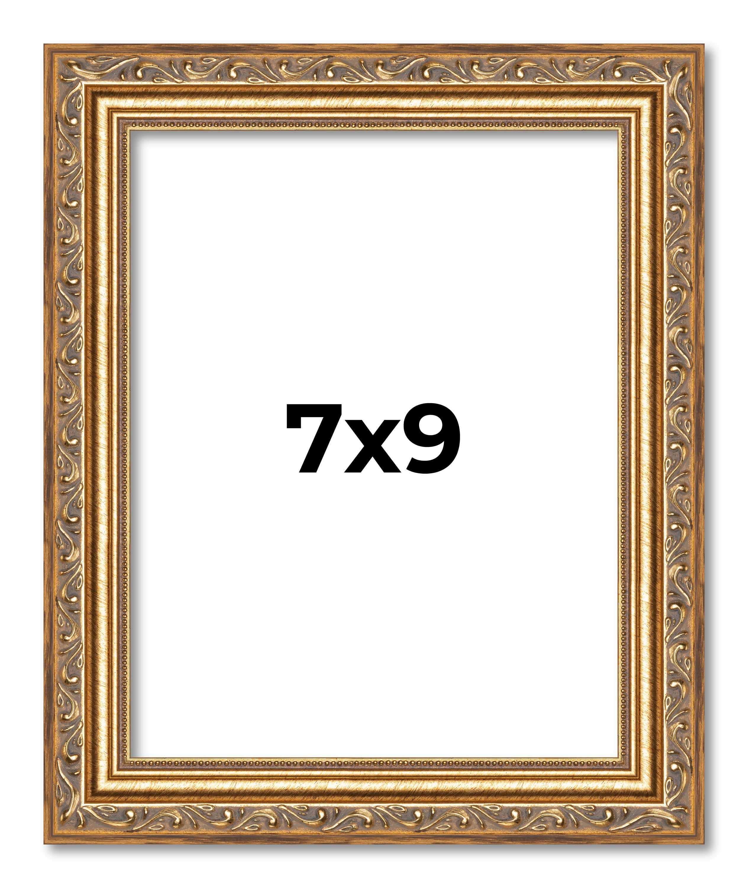 7x9 Frame Gold Solid Wood Picture Frame Width 1.25 Inches | Interior ...