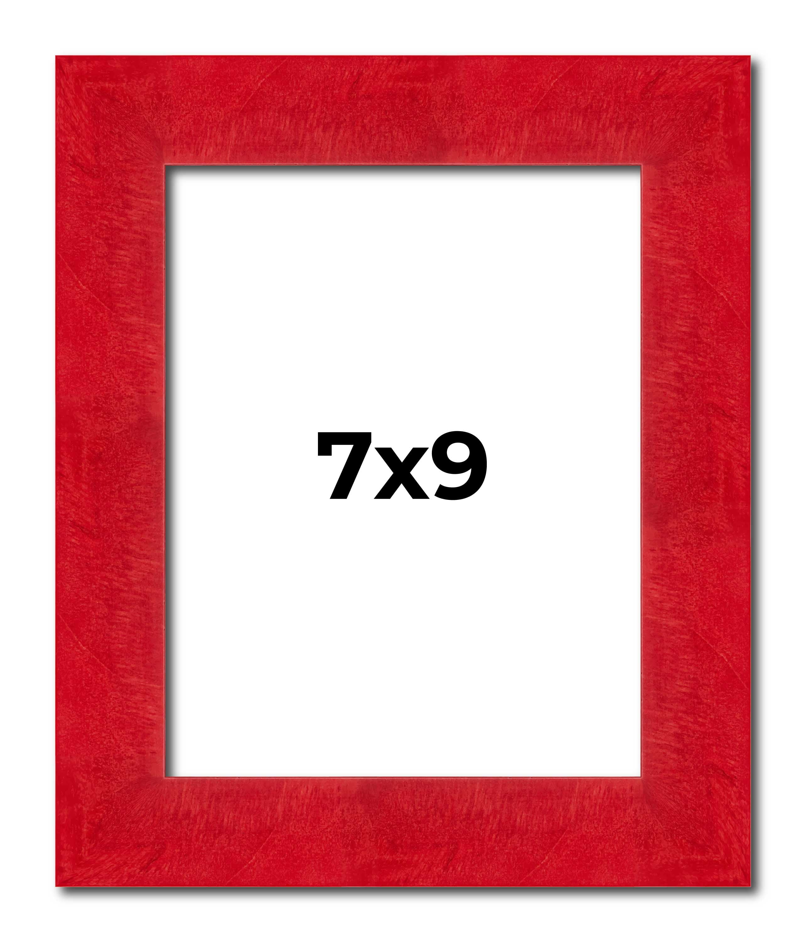 7x9 Frame Red Burl Solid Wood Picture Frame Width 1.75 Inches ...