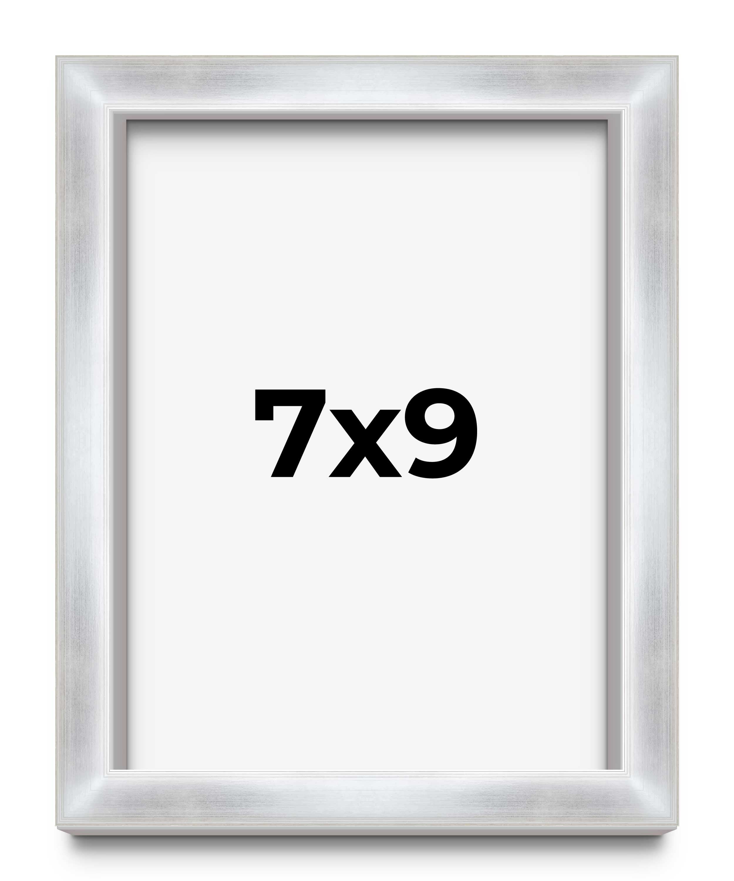7x9 Frame Silver Whitewashed Wood Grain Solid Wood Shadow Box | 0.75 ...