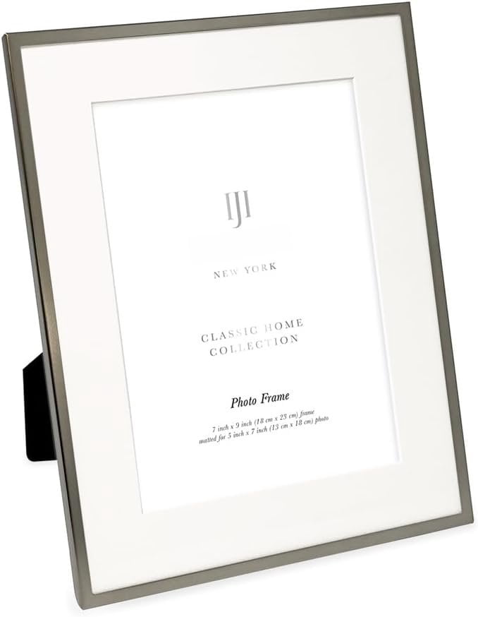 7x9 (Matted 5x7) Pewter Metal Picture Frame, Classic Metal Photo Frame ...