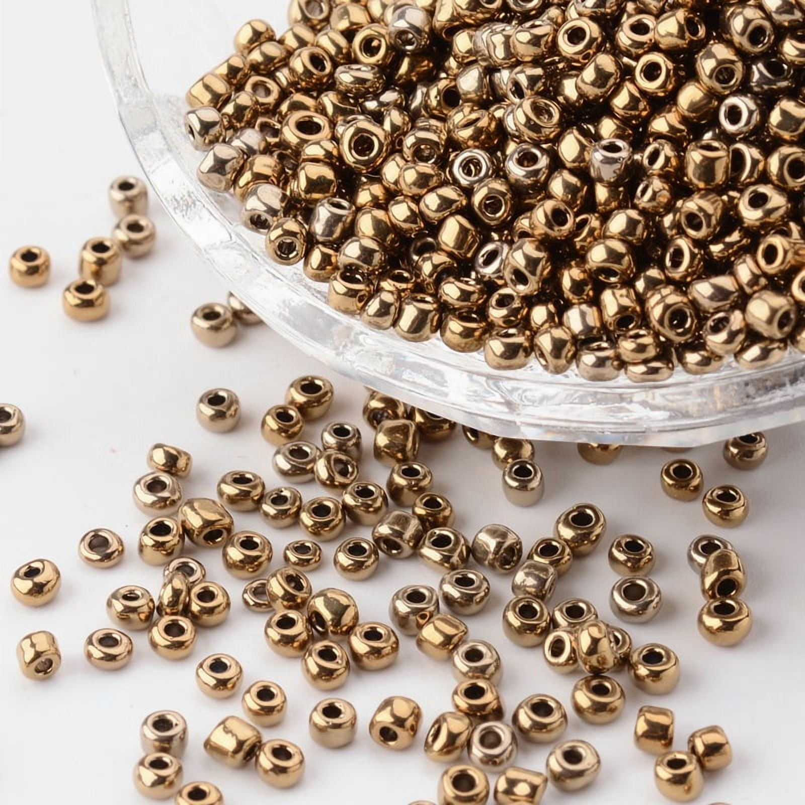 8/0 Glass Seed Beads Metallic Colours Sienna 3mm in diameter hole: 0 ...