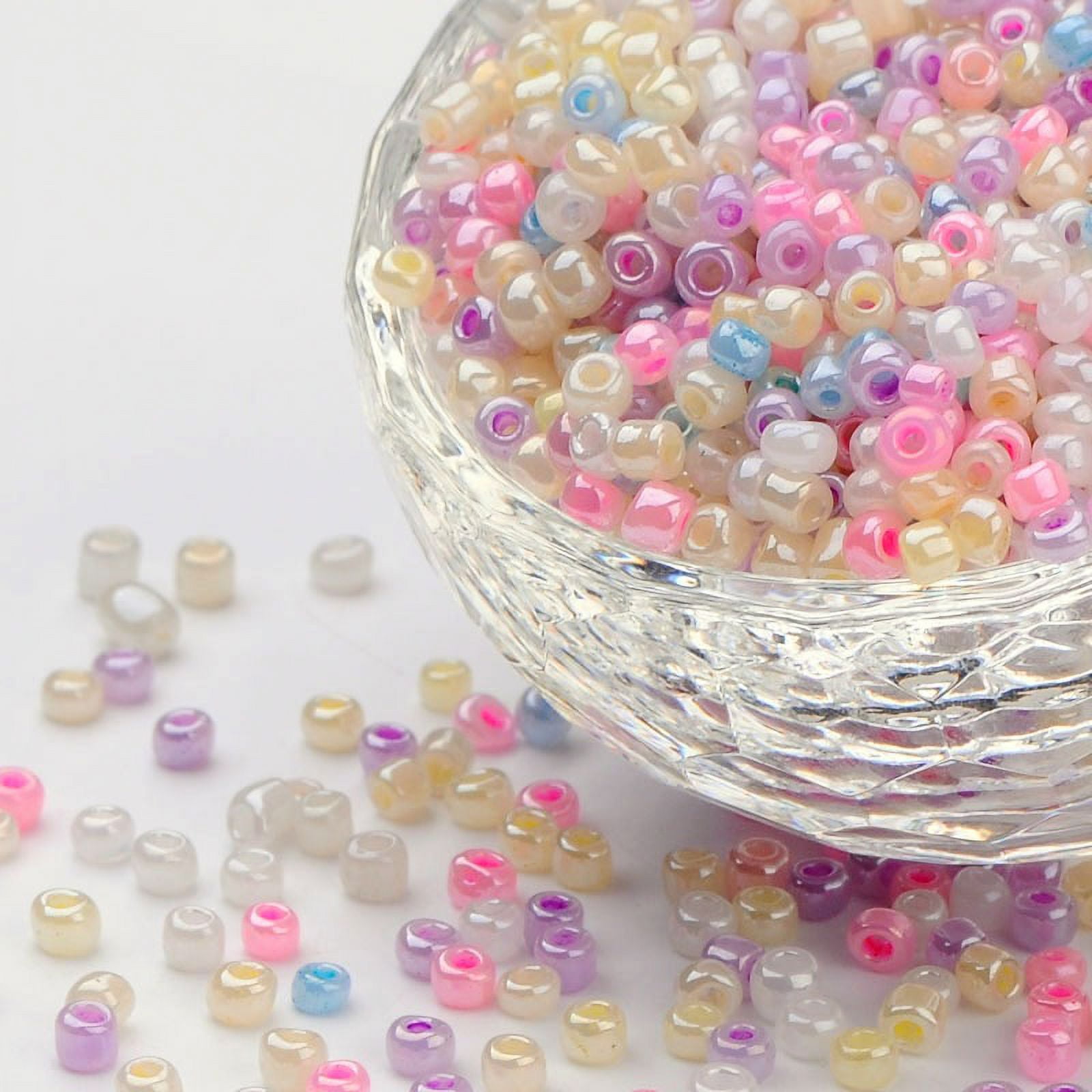 8/0 Glass Seed Beads Round Hole Rocailles Mixed Color about 3mm in ...