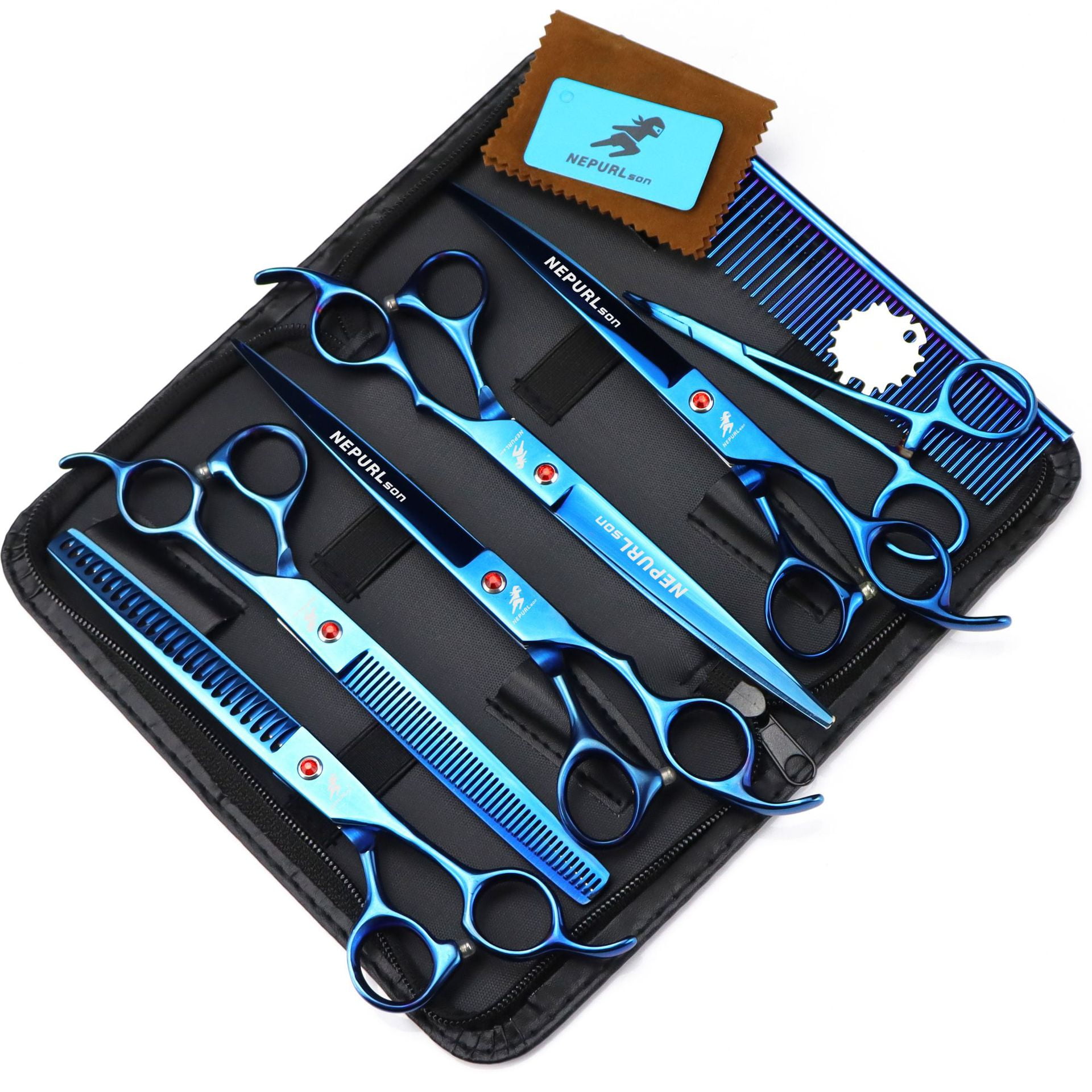 8.0 Inch Pet Grooming Scissors Set - TTOOGO Colorful Dog Hair Cutting ...