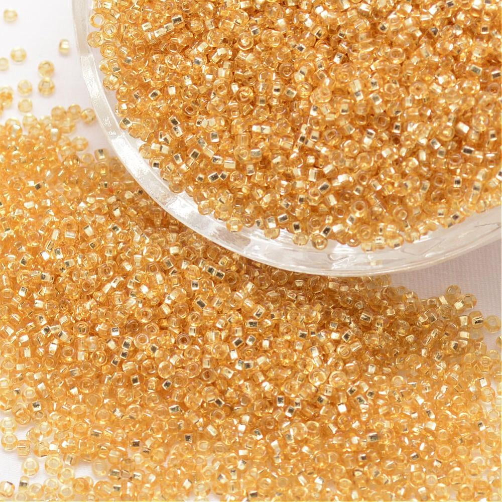 8/0 Round Glass Seed Beads Silver Lined Square Hole Transparent Colours ...