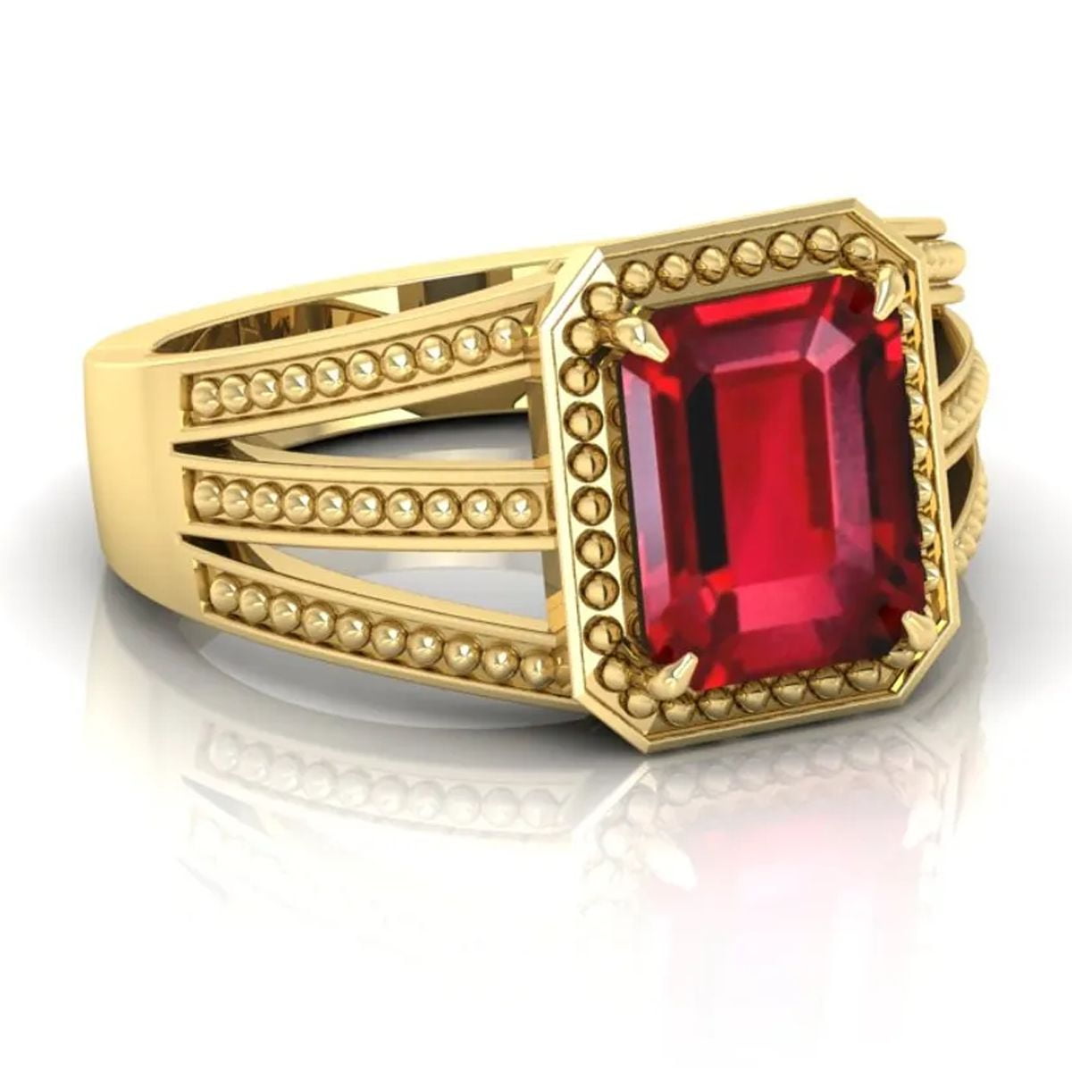 8.00 Carat Natural Red Ruby / Manik Gemstone Handmade Punchdhatu ...