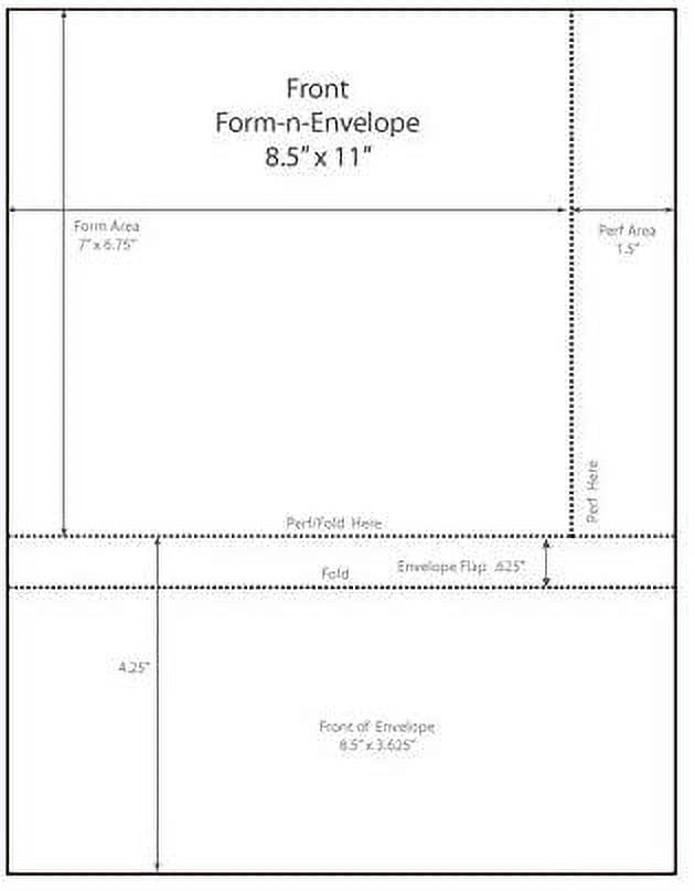 8-1/2" x 11" Blank Memo Size Form-N-Envelope, Detached w/Tear Off Strip ...