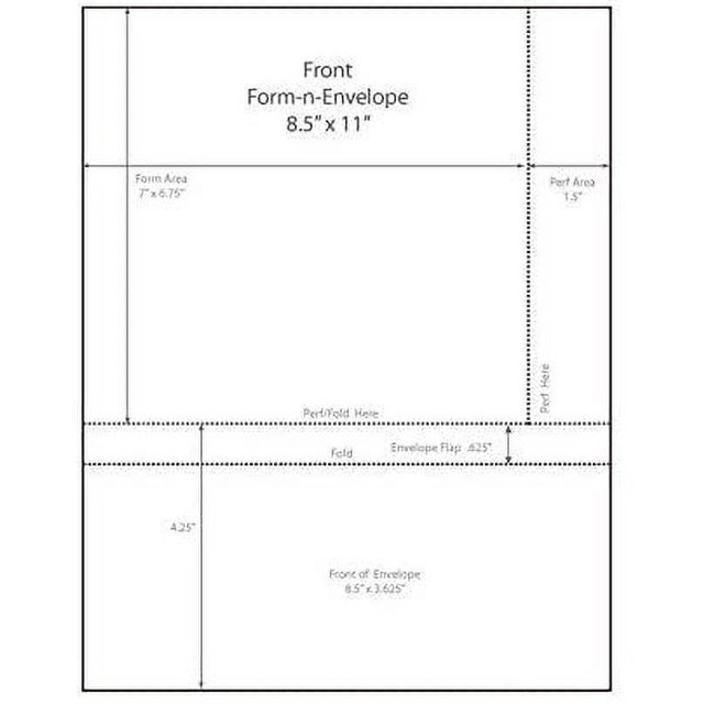 8-1/2" x 11" Blank Memo Size Form-N-Envelope, Detached w/Tear Off Strip ...
