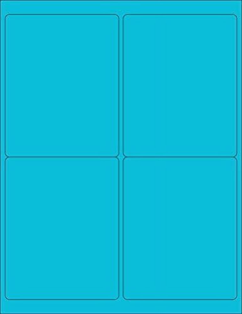 Next Day Labels, Neon Blue Fluorescent Labels, 8-1/2 x 11, 4 x 5, 400 ...