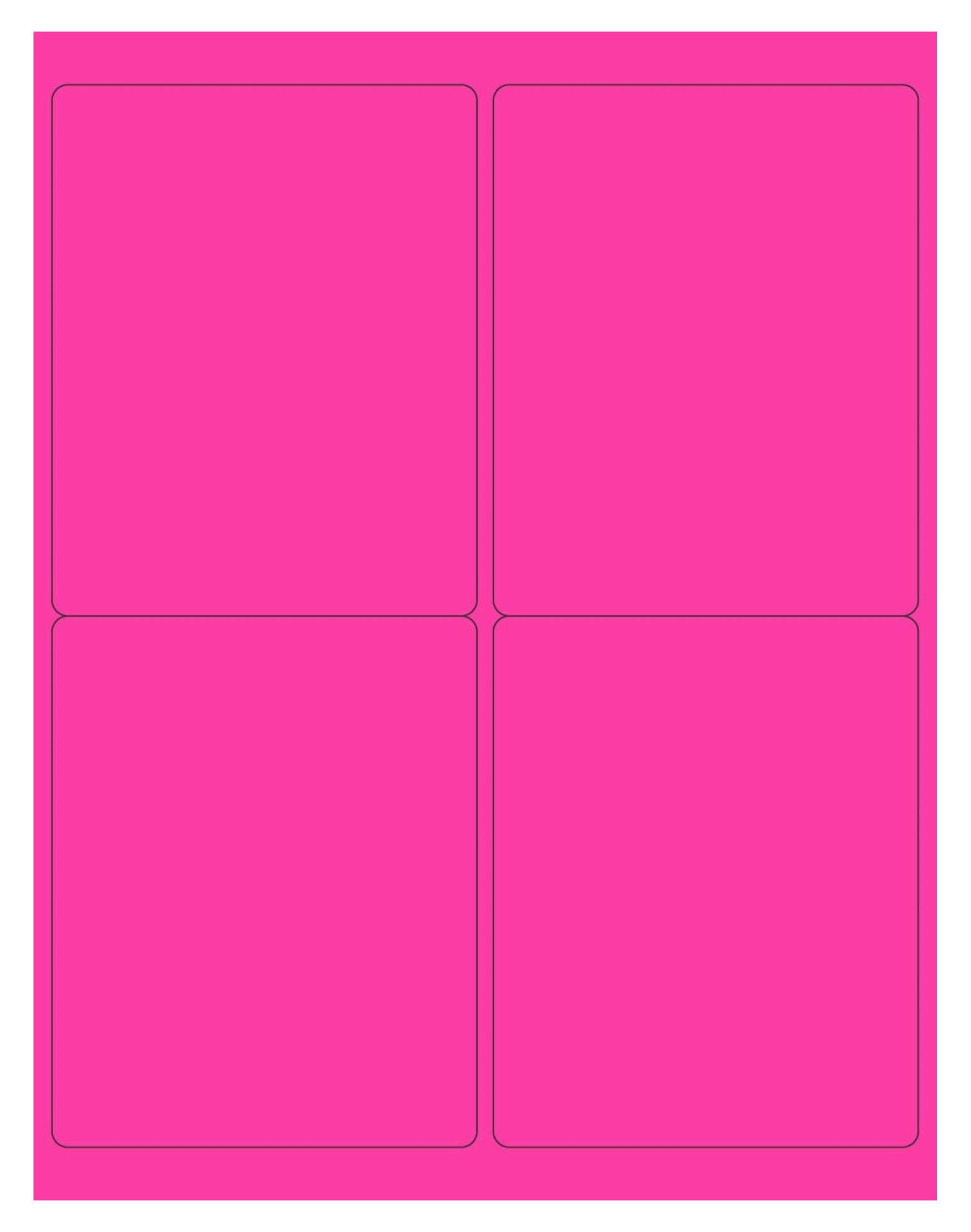 8-1/2 x 11" Neon Color High Light Fluorescent Labels for Laser & Inkjet ...