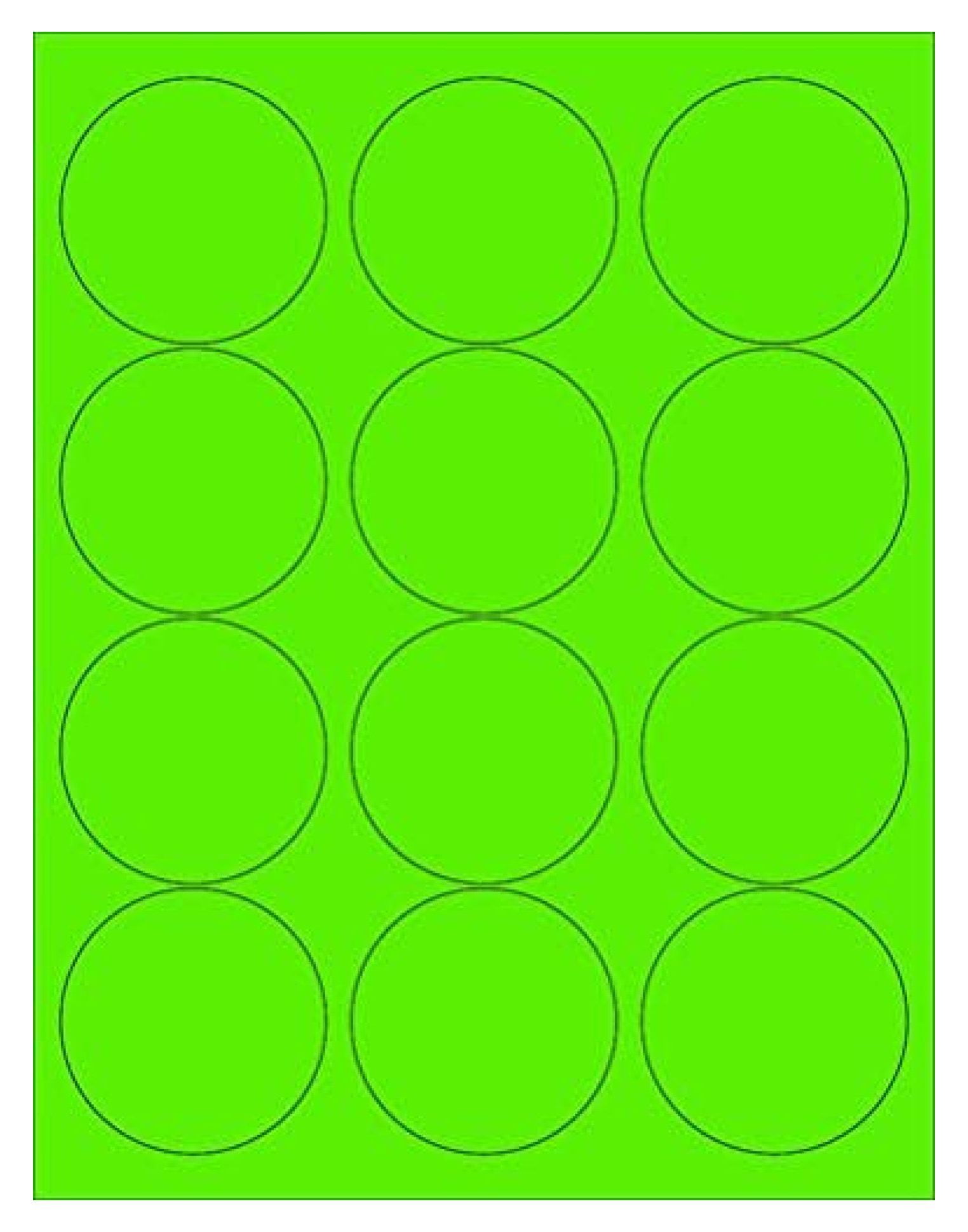 8-1/2 x 11" Neon Color High Light Fluorescent Labels for Laser & Inkjet ...