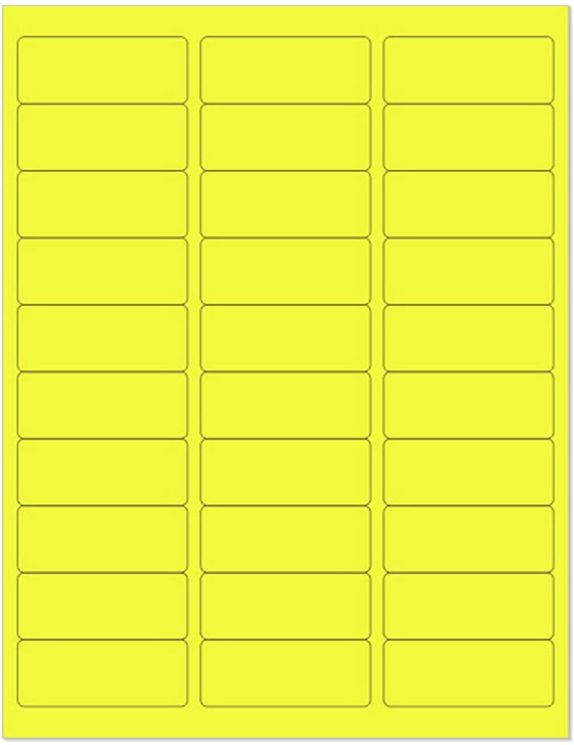 8-1/2 x 11" Neon Color High Light Fluorescent Labels for Laser & Inkjet ...