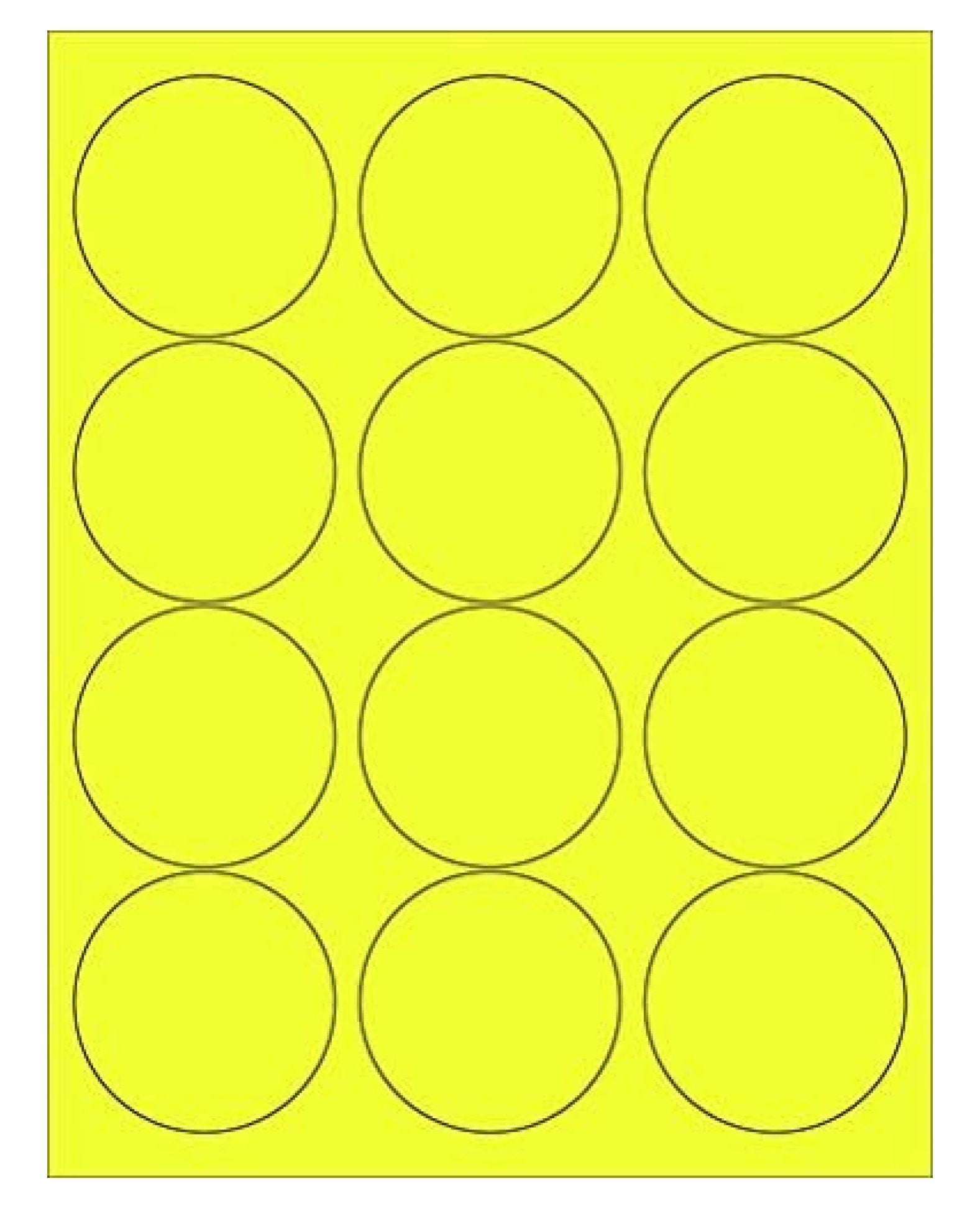 8-1/2 x 11" Neon Color High Light Fluorescent Labels for Laser & Inkjet ...