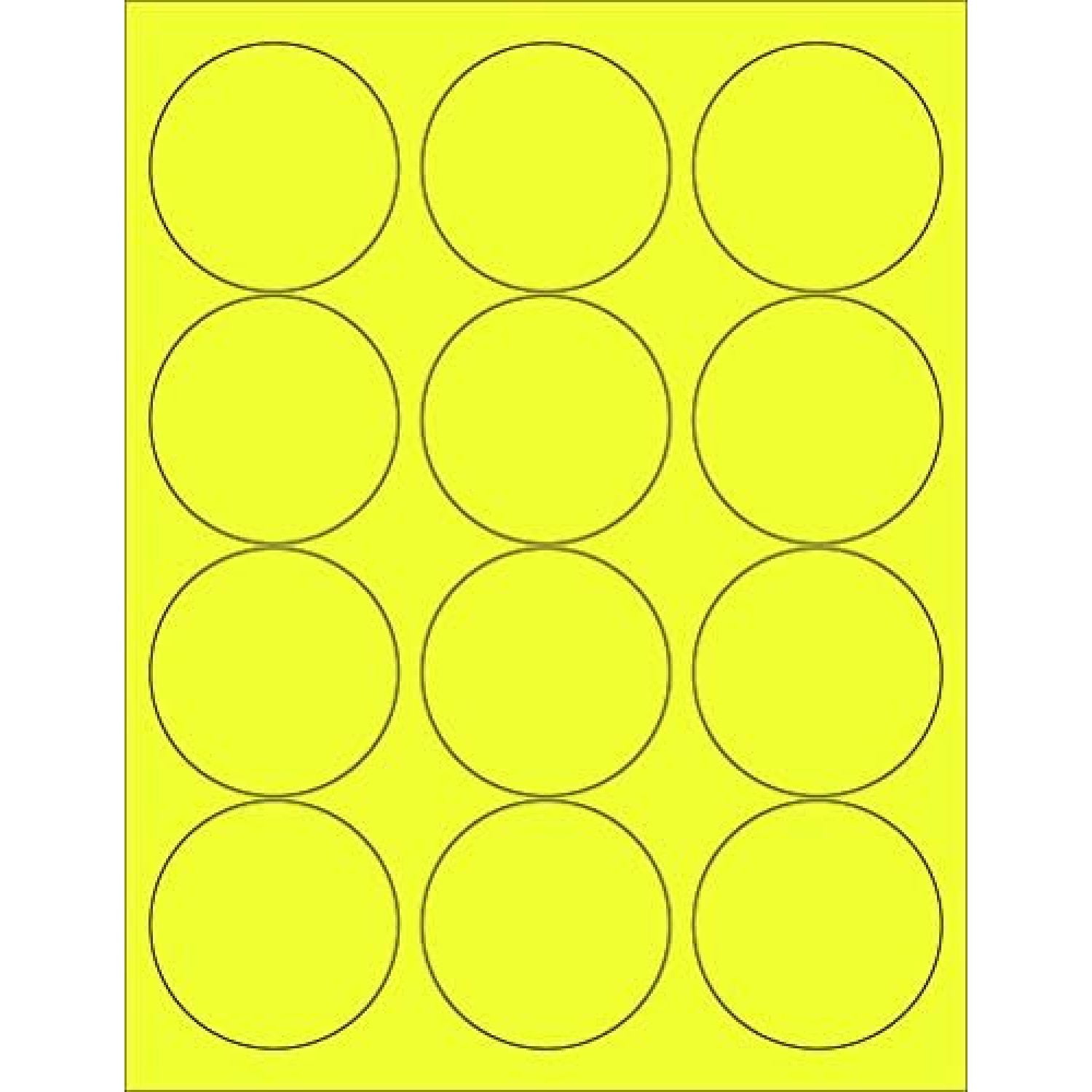 8-1/2 x 11" Neon Color High Light Fluorescent Labels for Laser & Inkjet ...