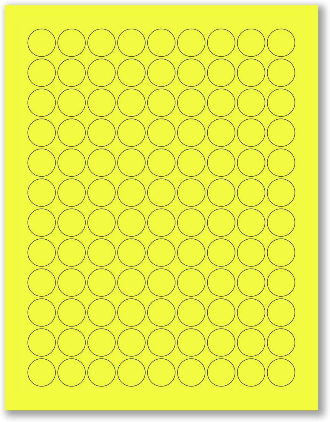 8-1/2 x 11" Neon Color High Light Fluorescent Labels for Laser & Inkjet ...
