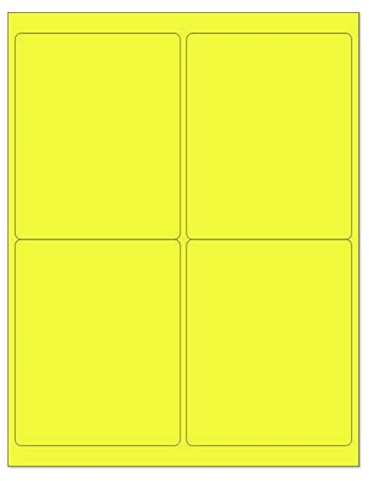 8-1/2 x 11" Neon Color High Light Fluorescent Labels for Laser & Inkjet ...