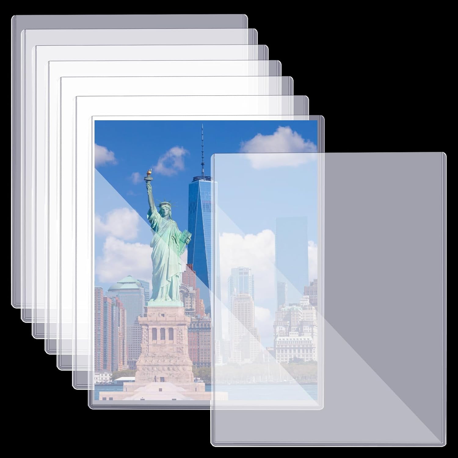 8 1/2" x 11" Rigid Print Protectors Clear Sheet Protectors Hard Plastic ...