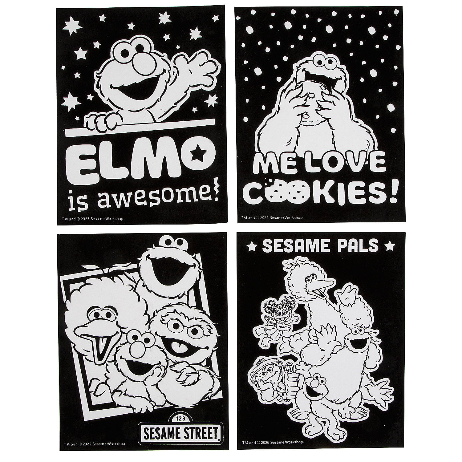 8 1/2" x 11" Sesame Street Color Your Own Fuzzy Posters - 24 Pc ...