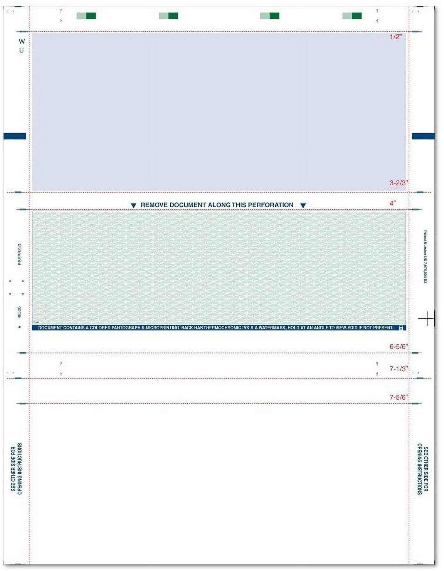 8-1/2" x 11" Z Fold Check Green Box of 2000 - Walmart.com