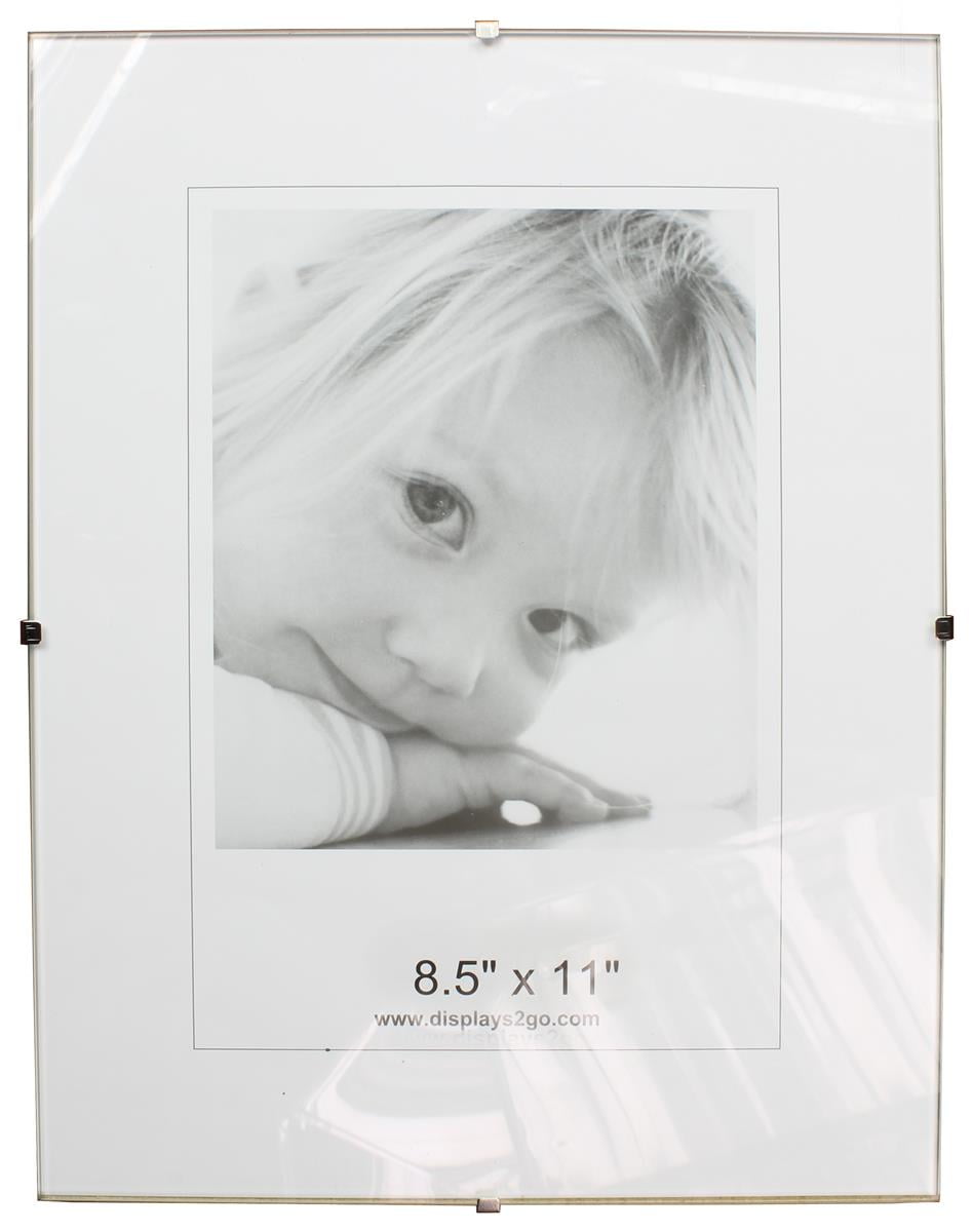 8-1/2 x 11 x 1/4-Inch, Tempered Glass Frameless Clip Picture Frame For ...