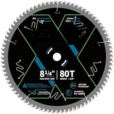 8-1/4-Inch 80- Circular , 5/8-Inch Arbor, , Non-Ferrous , Carbide Tip ...