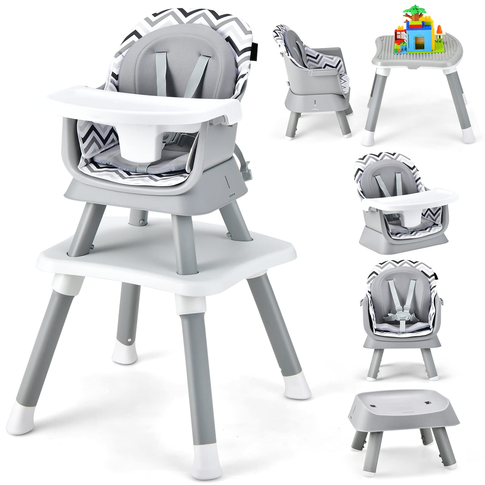 8 in 1 Baby High Chair, Convertible Highchair for Babies and Toddlers ...