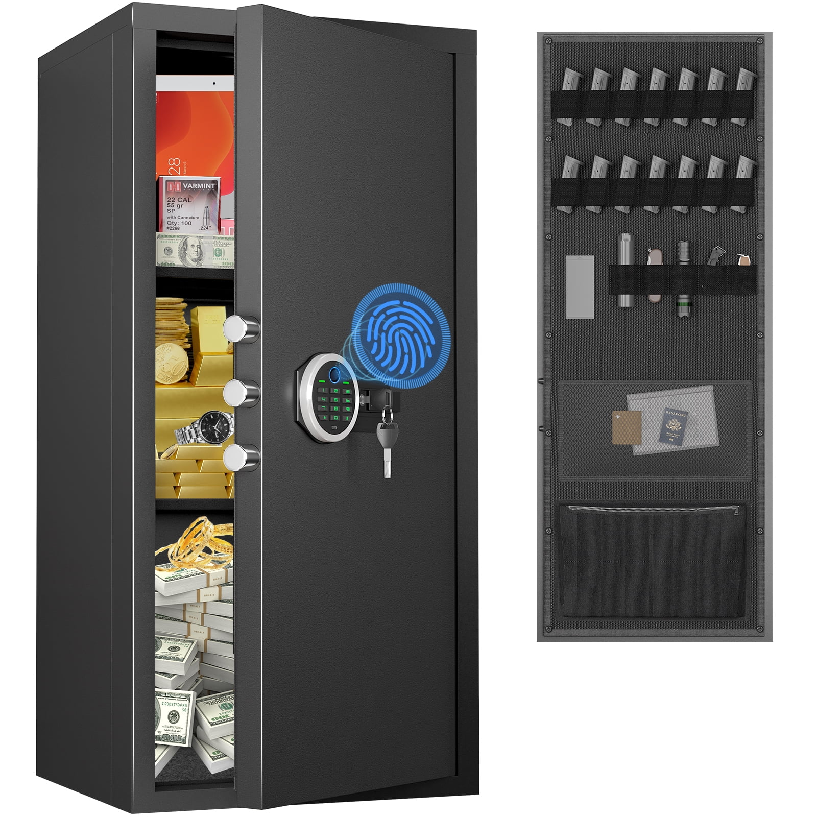 8.1 Cu ft Extra Large Safe Box, Unassembled Fingerprint Home Safe with ...
