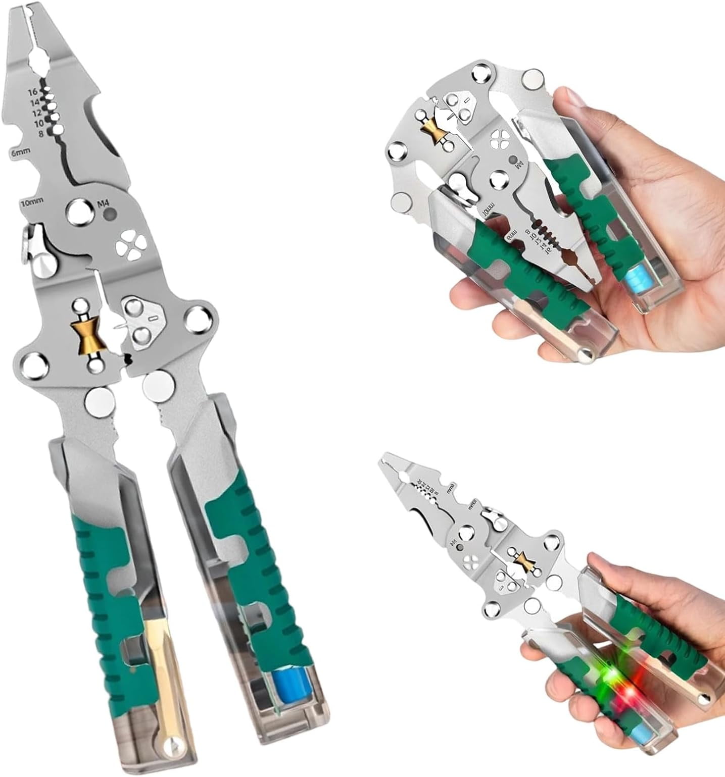 8 in 1 Foldable Wire Stripper, 2025 Multifunctional Wire Strippers with ...